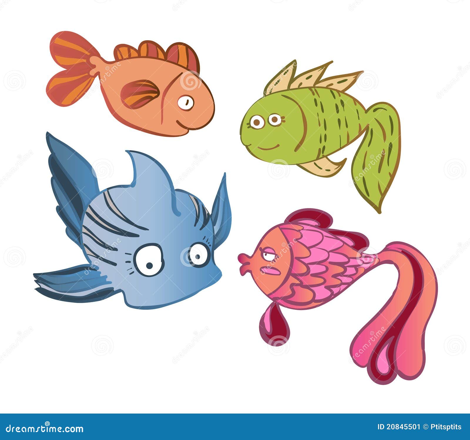 Little emotional fish stock vector. Illustration of animal - 20845501