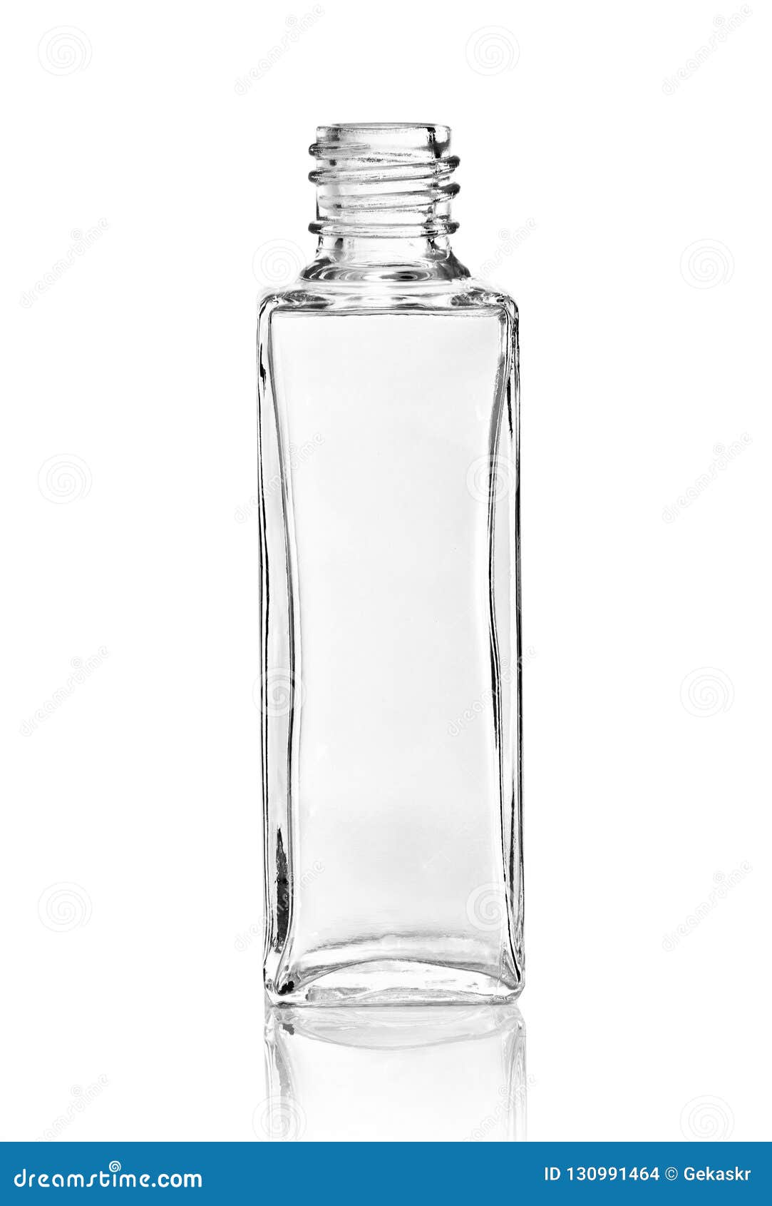 Little Empty Glass Bottle Isolated on White Stock Photo - Image of ...
