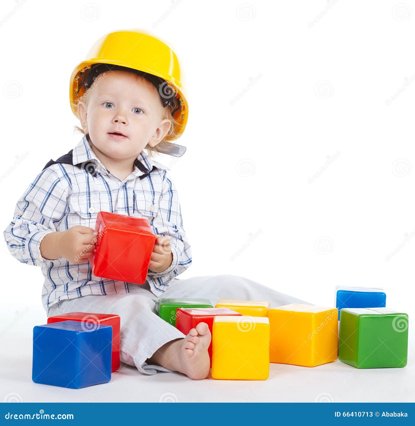 Little Engineer Plays with Cubes Stock Image - Image of architect ...