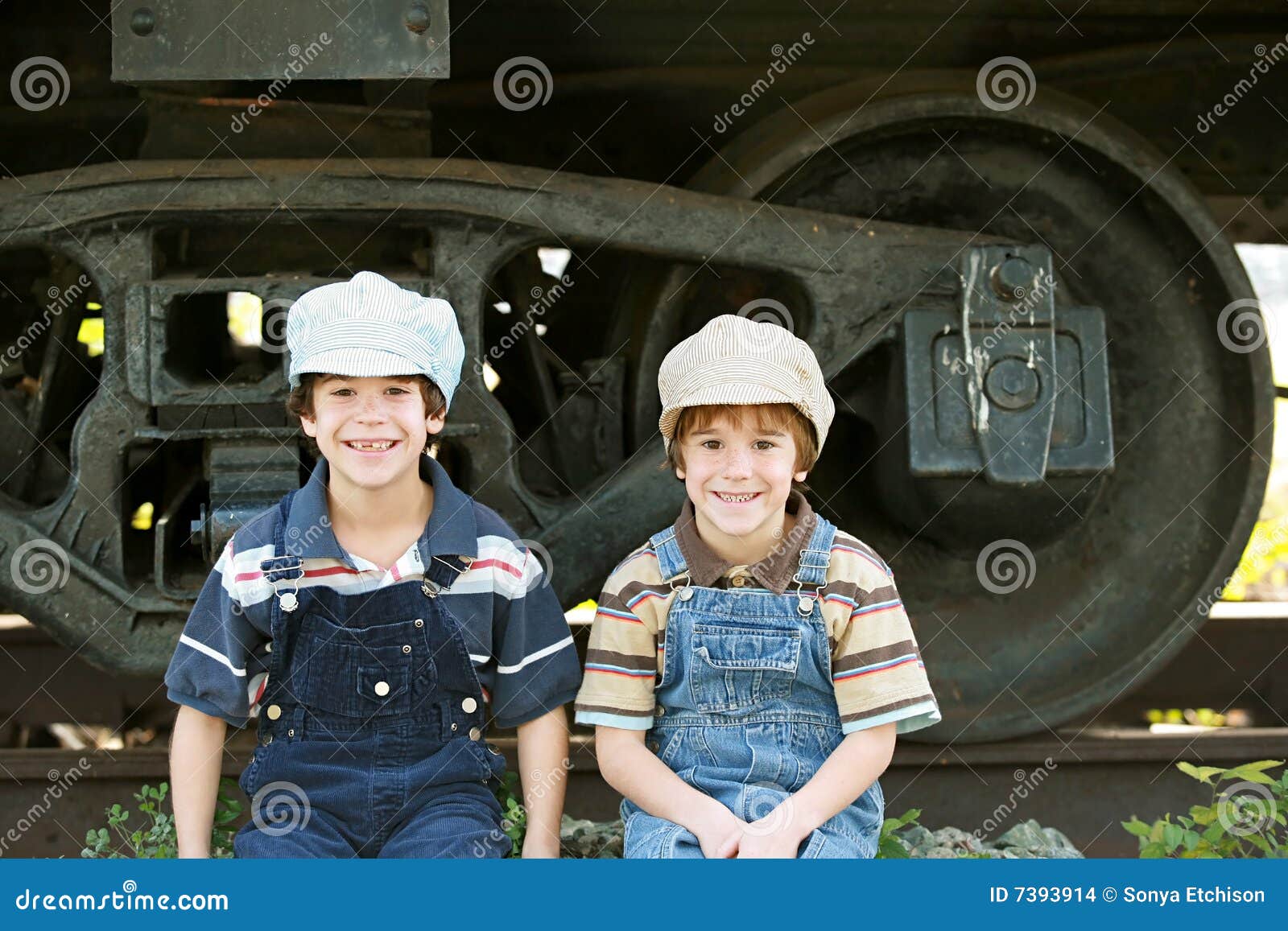 Little Engineers stock photo. Image of boys, brother, tracks - 7393914