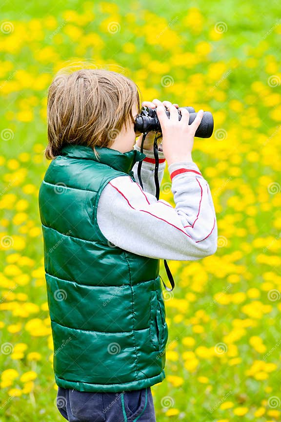 Little explorer in a field stock photo. Image of outdoor - 31410480