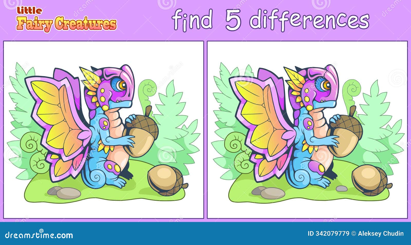 Kid Dragon Find Correct Shadow Game Vector Cartoon Illustration ...