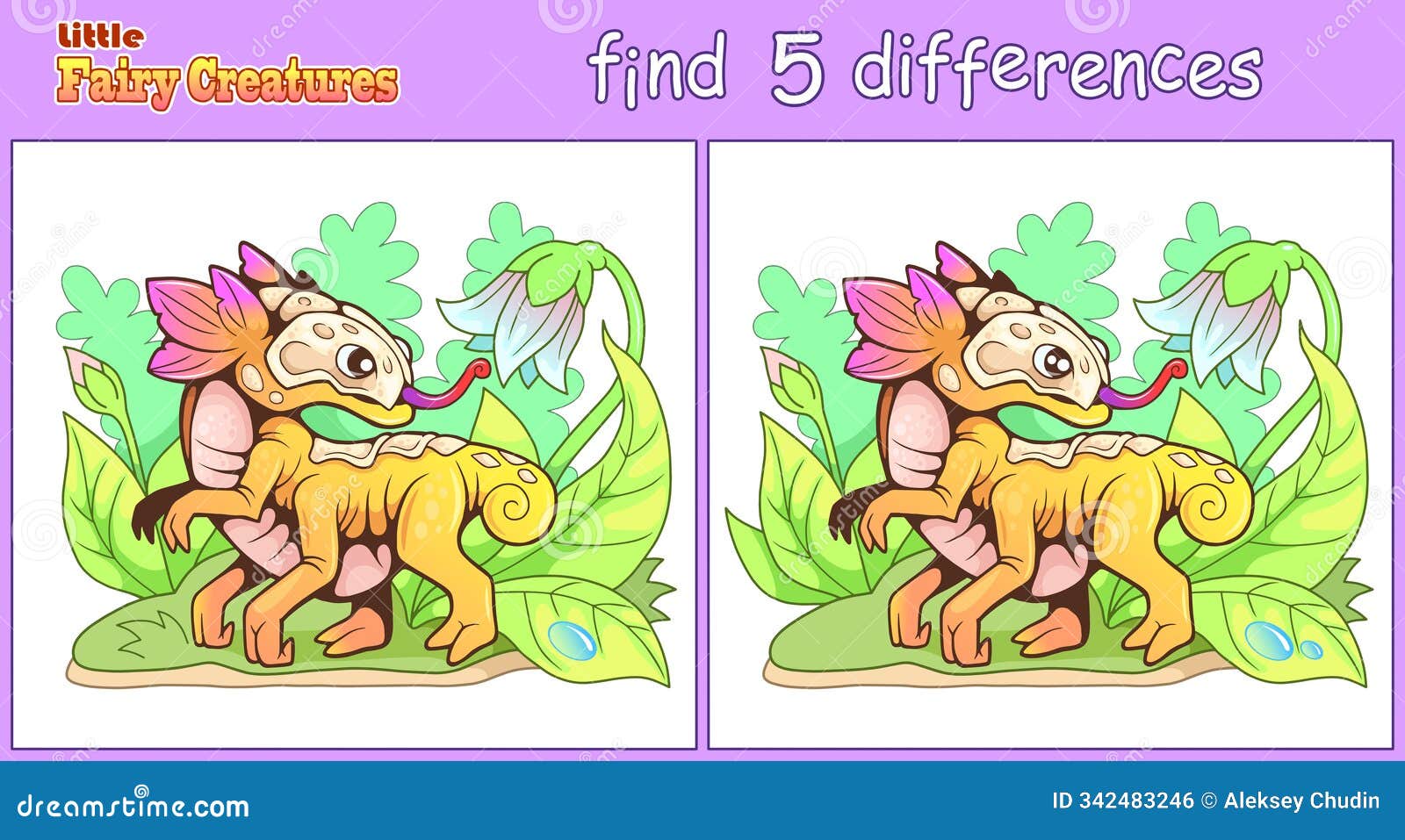 Kid Dragon Find Correct Shadow Game Vector Cartoon Illustration ...