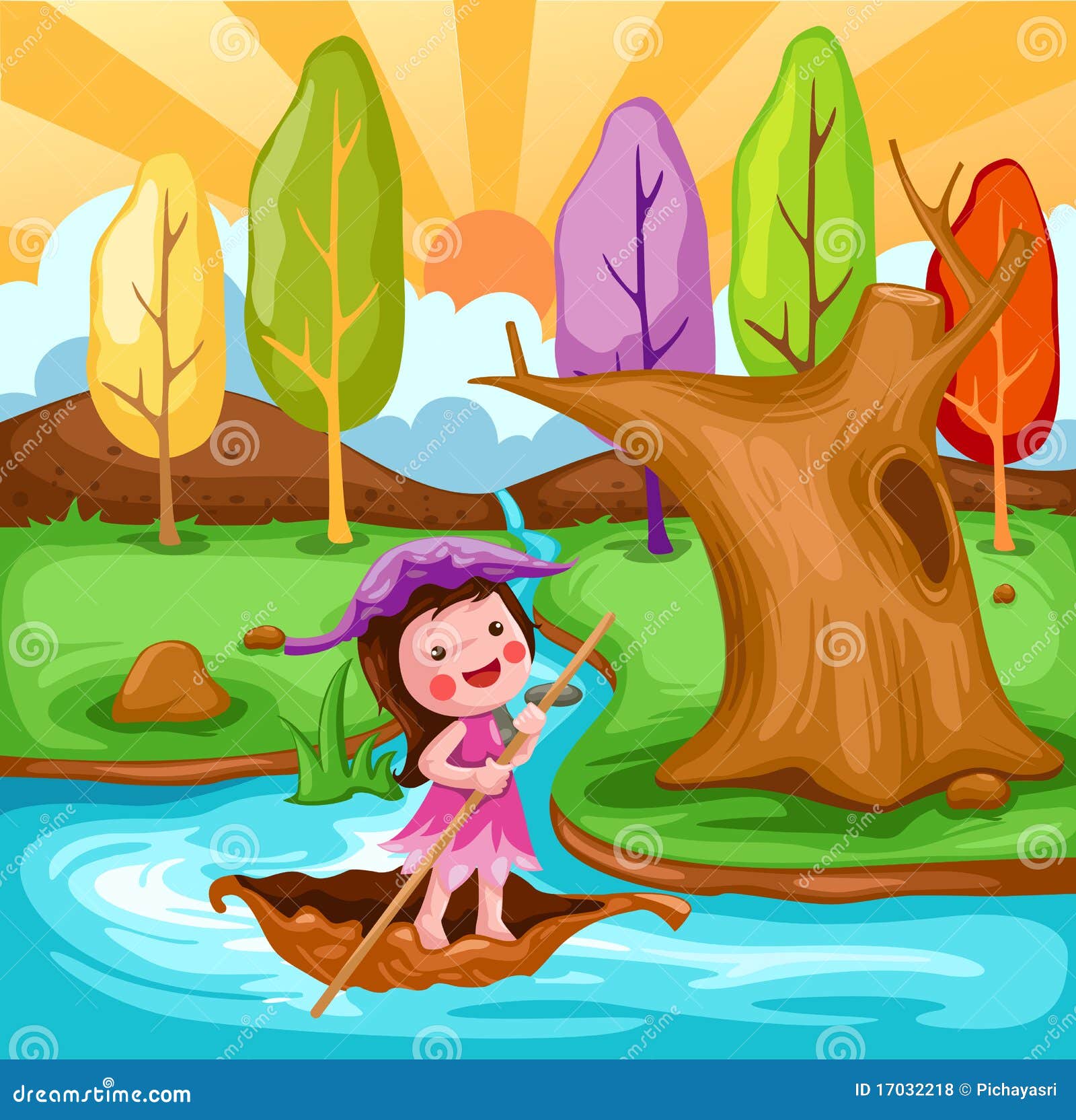 Little fairy sailing boat stock vector. Illustration of character ...