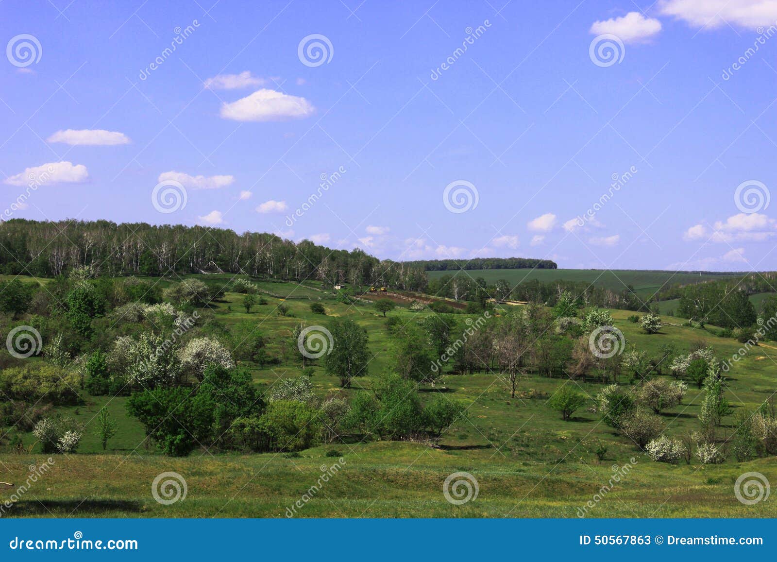 Little Farm on the Hillside Stock Image - Image of spring, work: 50567863