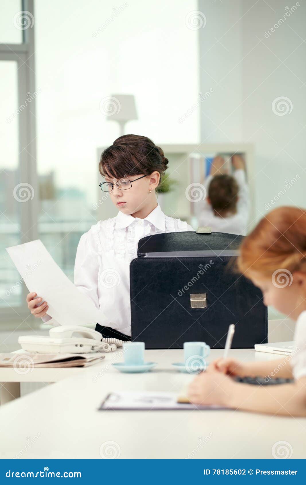 Little female boss stock photo. Image of role, childish - 78185602