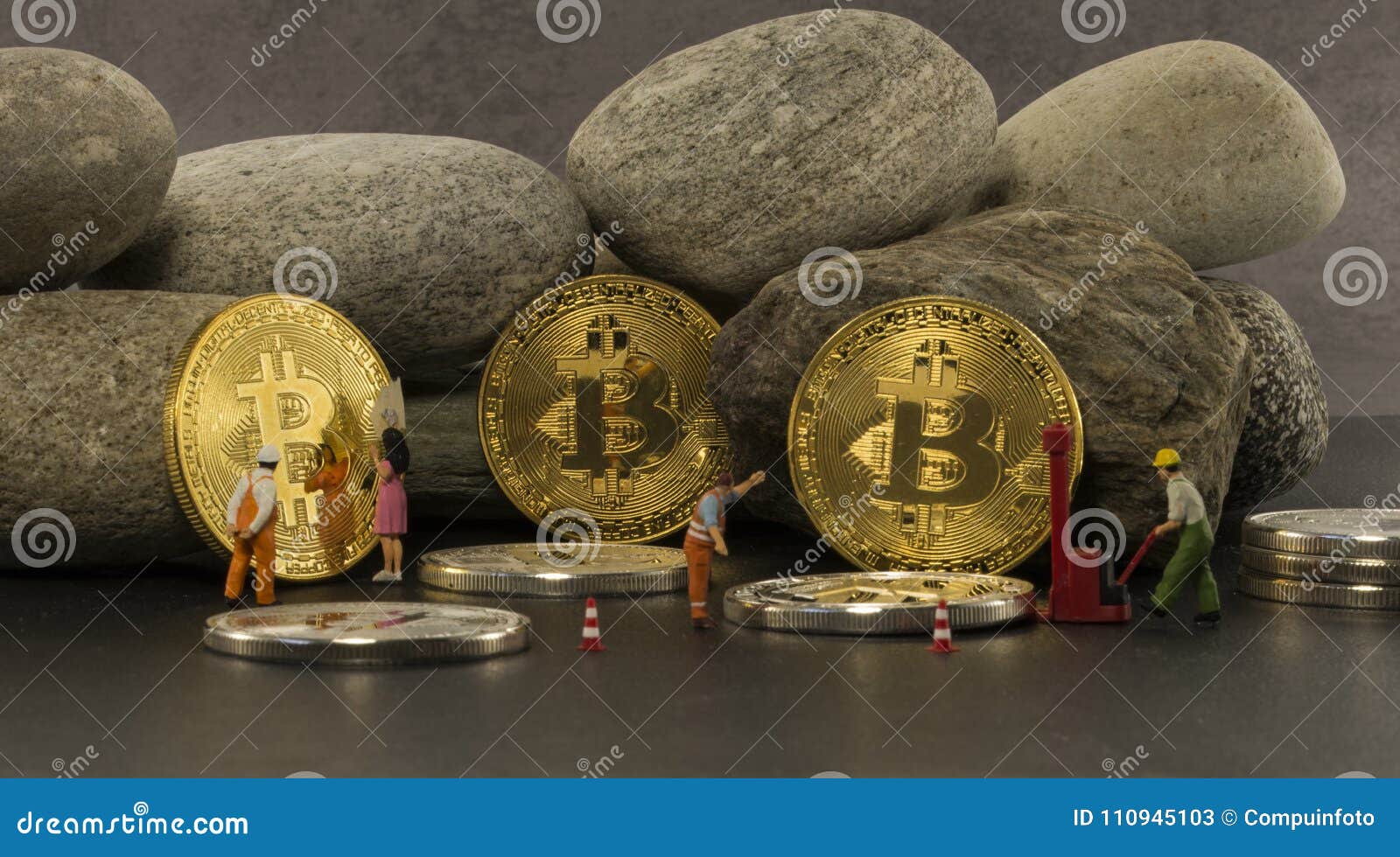 Bitcoins in a Safe Solid As a Rock Stock Image - Image of payment, safe ...