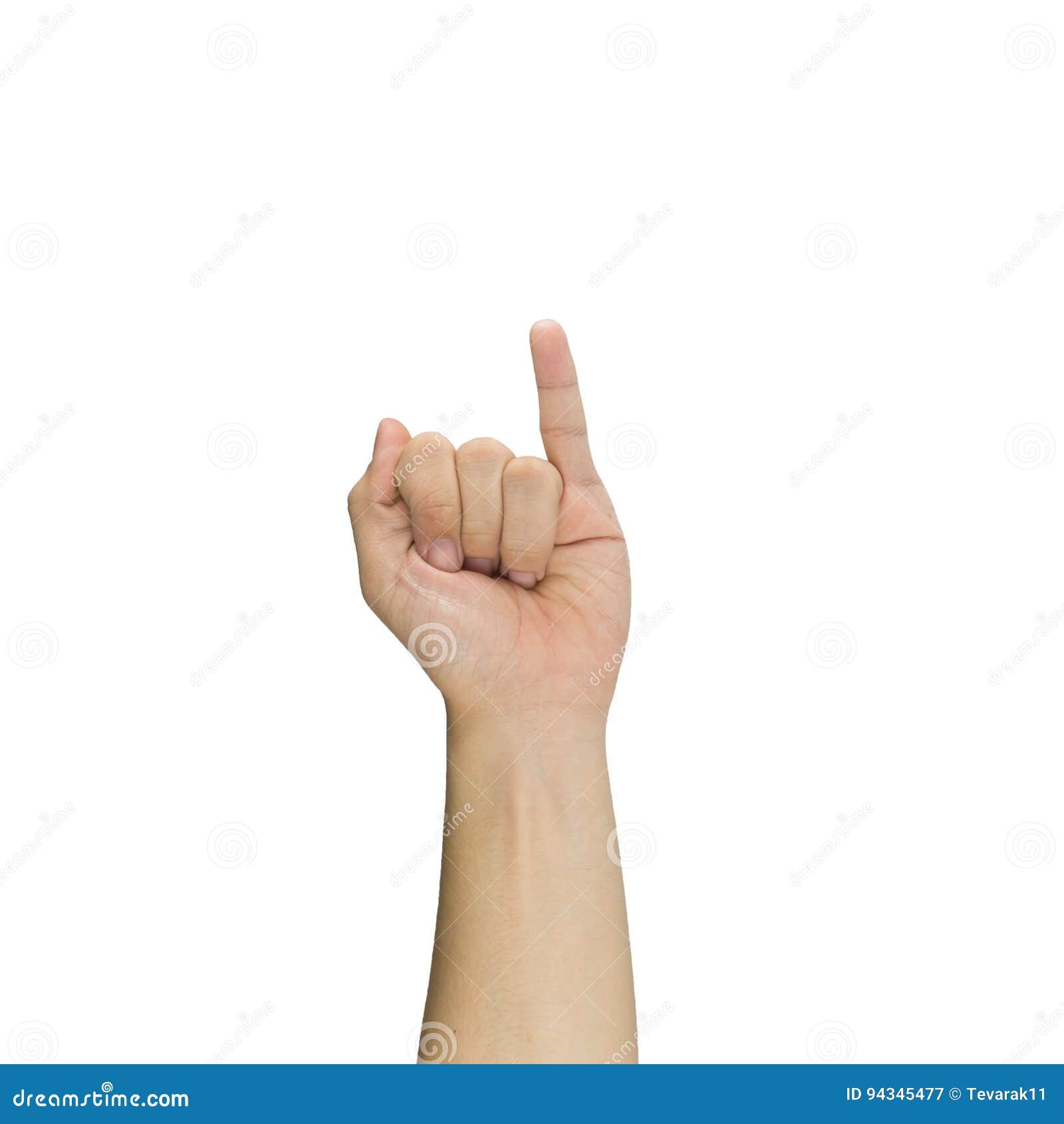 Little Finger Up Isolated in White Background Stock Image - Image of ...