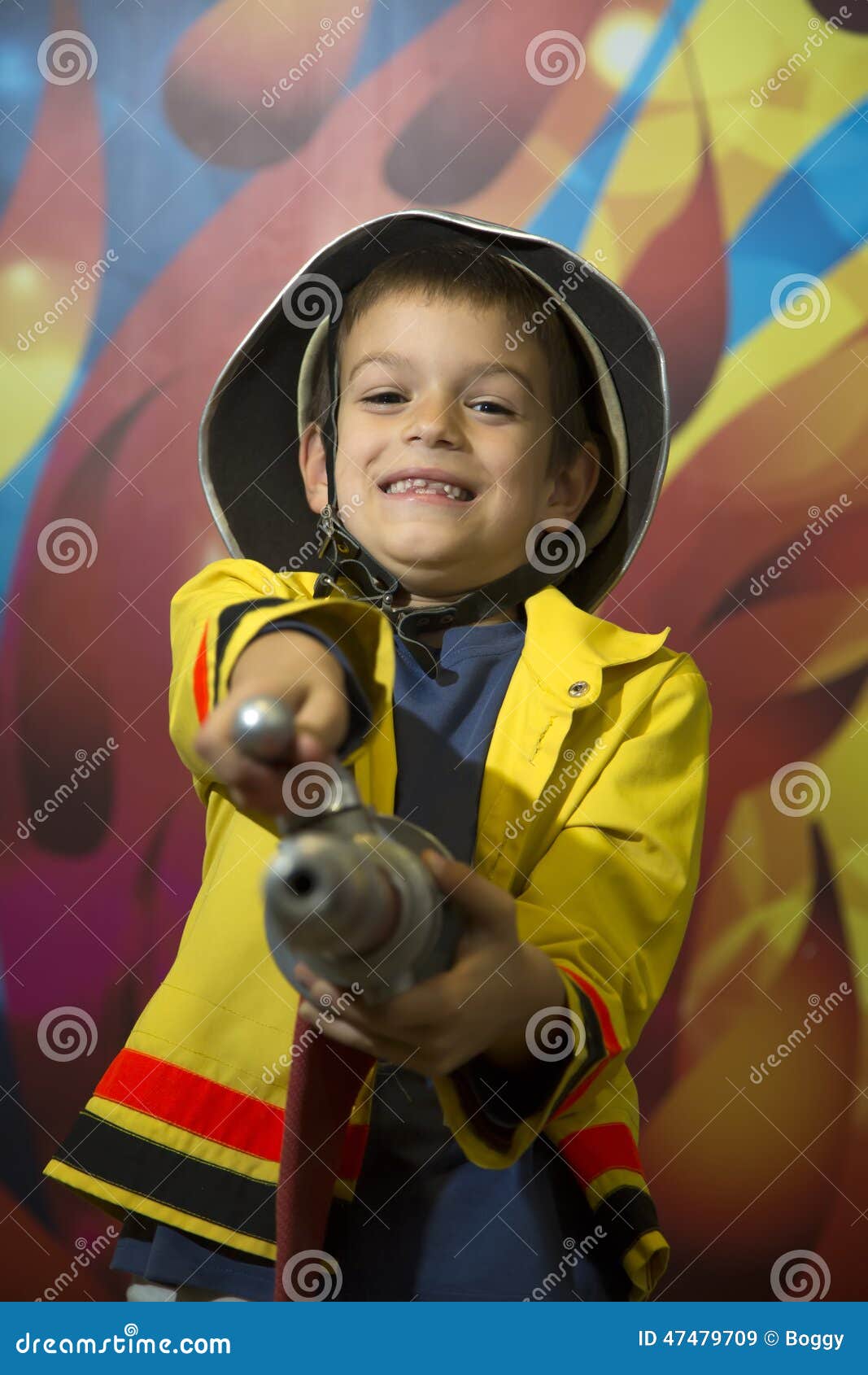 Little firefighter stock image. Image of childhood, service - 47479709