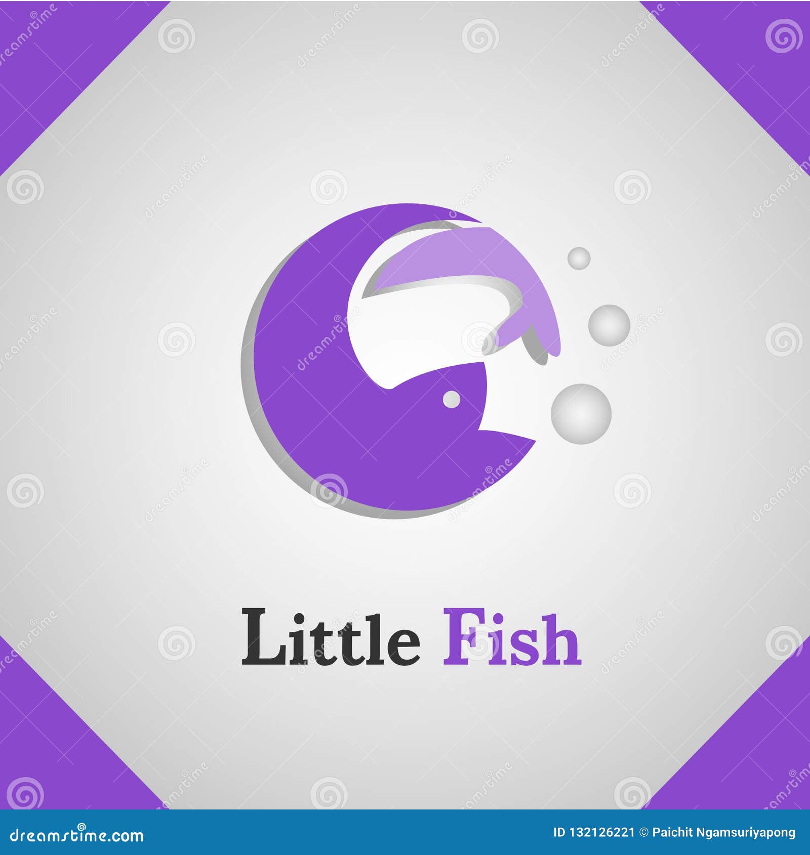 Little Fish icon logo stock vector. Illustration of concept - 132126221