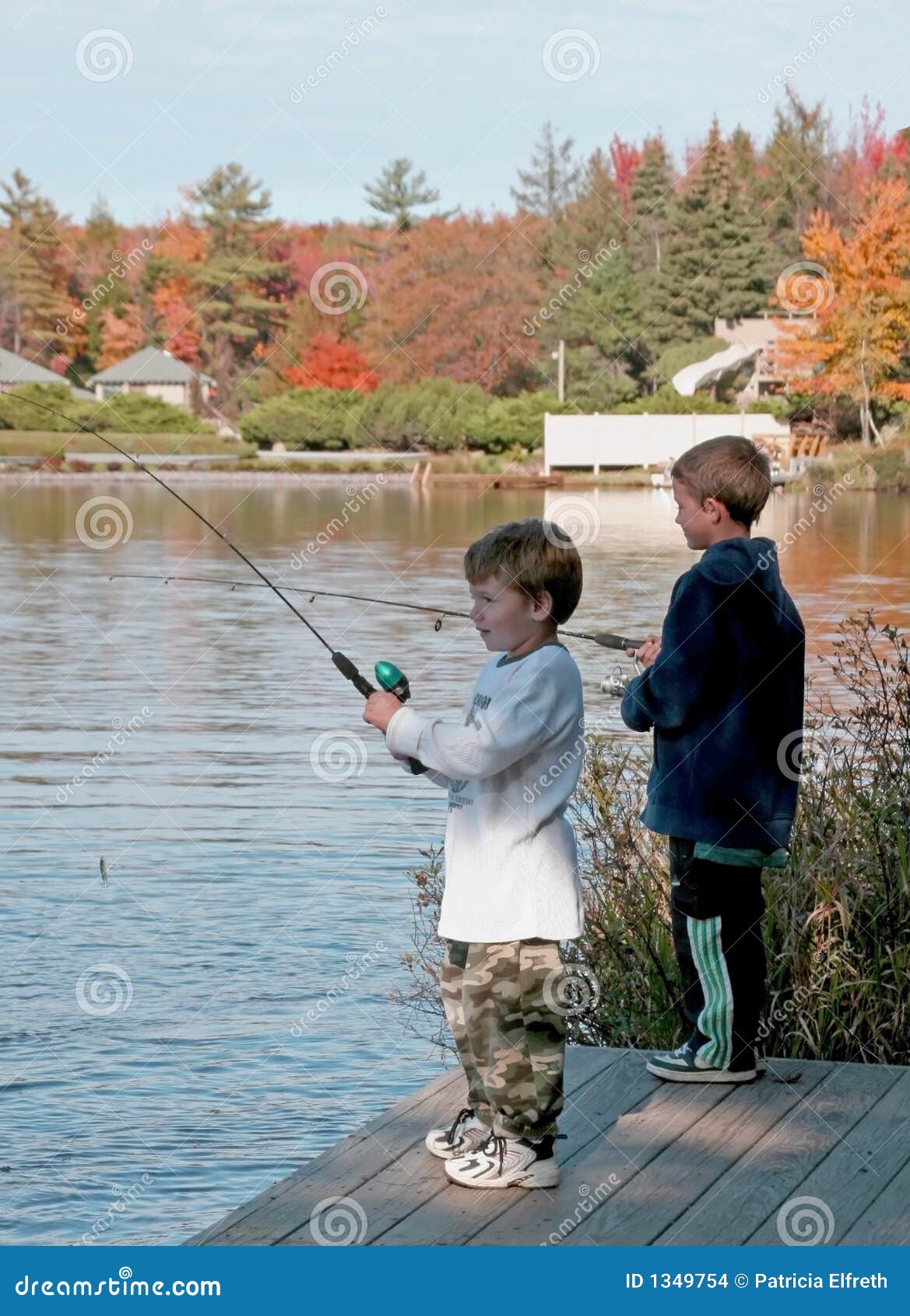 Little Fishermen stock photo. Image of lake, fish, boys - 1349754