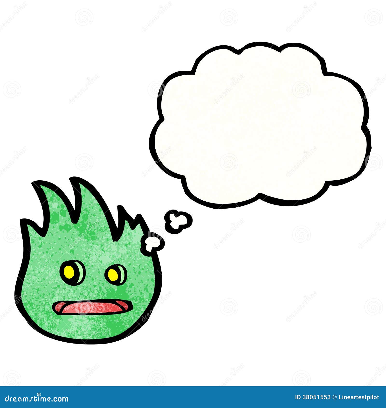 Little Flame Monster Cartoon Stock Vector - Illustration of hand ...