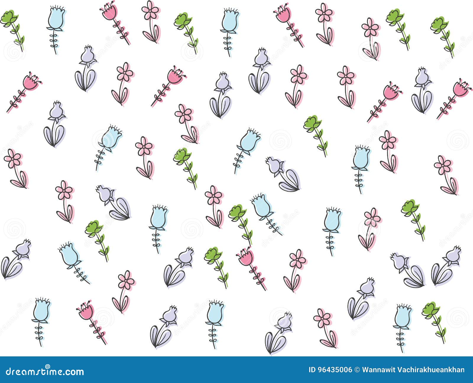 Little flowers pattern stock vector. Illustration of background - 96435006