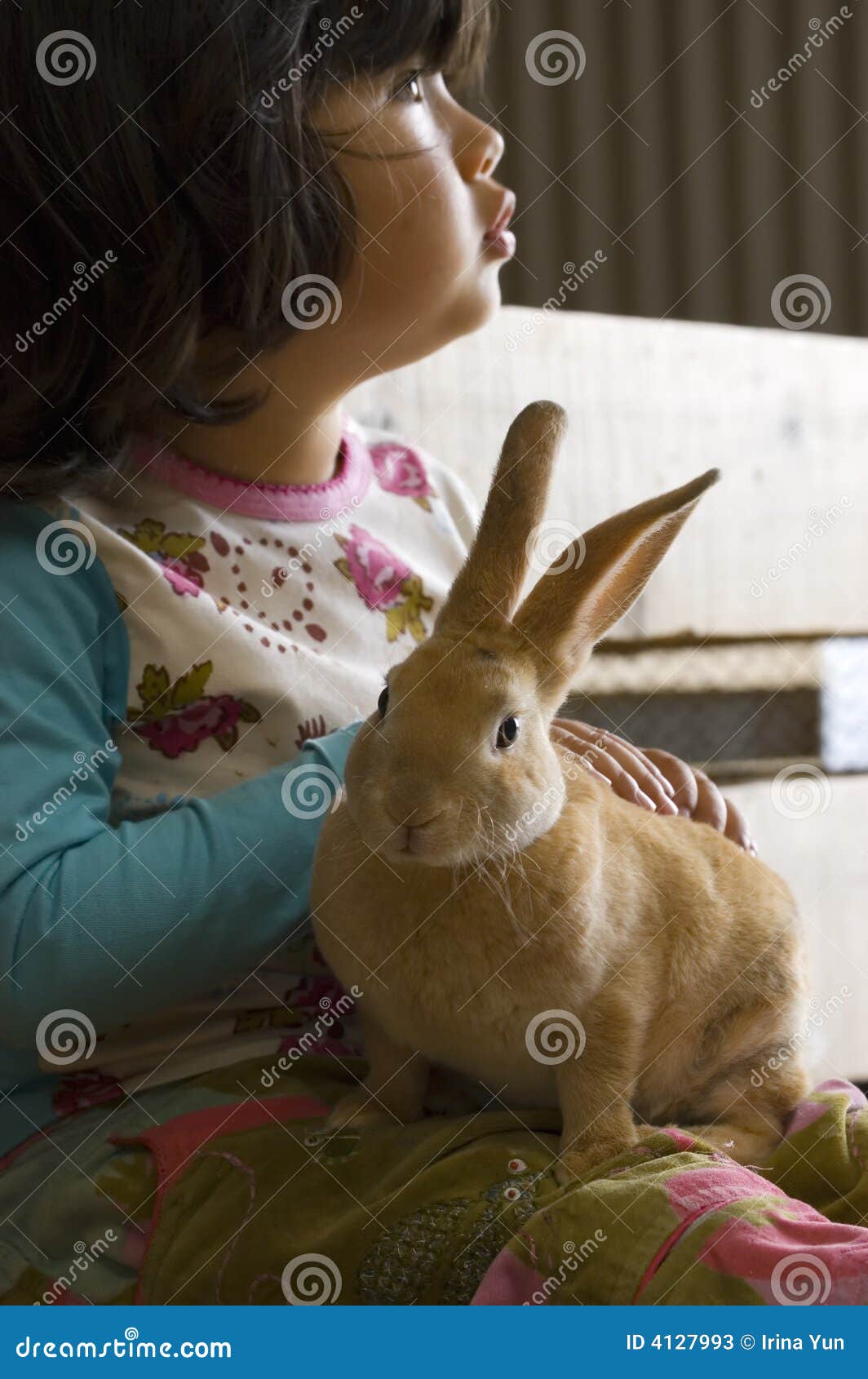 Little fluffy friend stock image. Image of preschool, brunette - 4127993