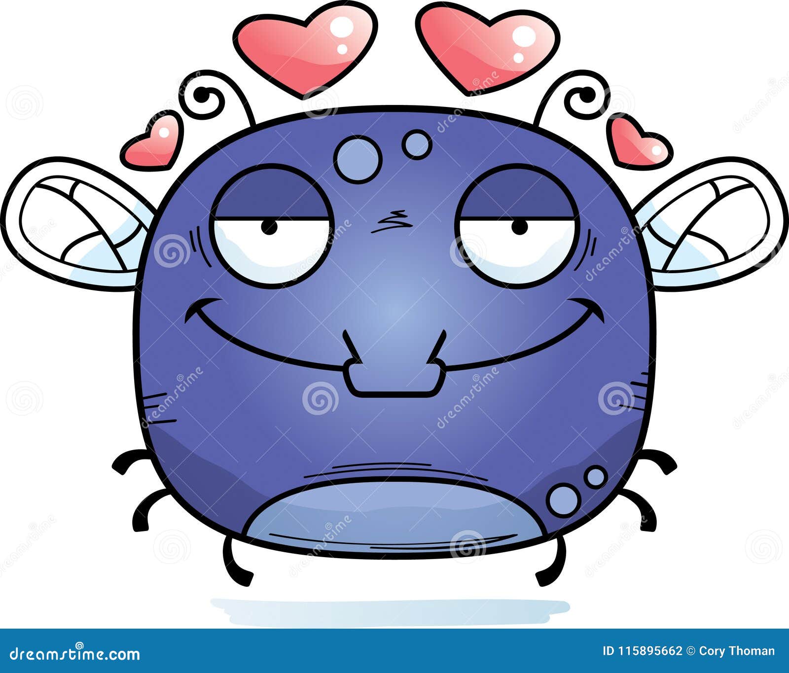 Little Fly in Love stock vector. Illustration of smiling - 115895662