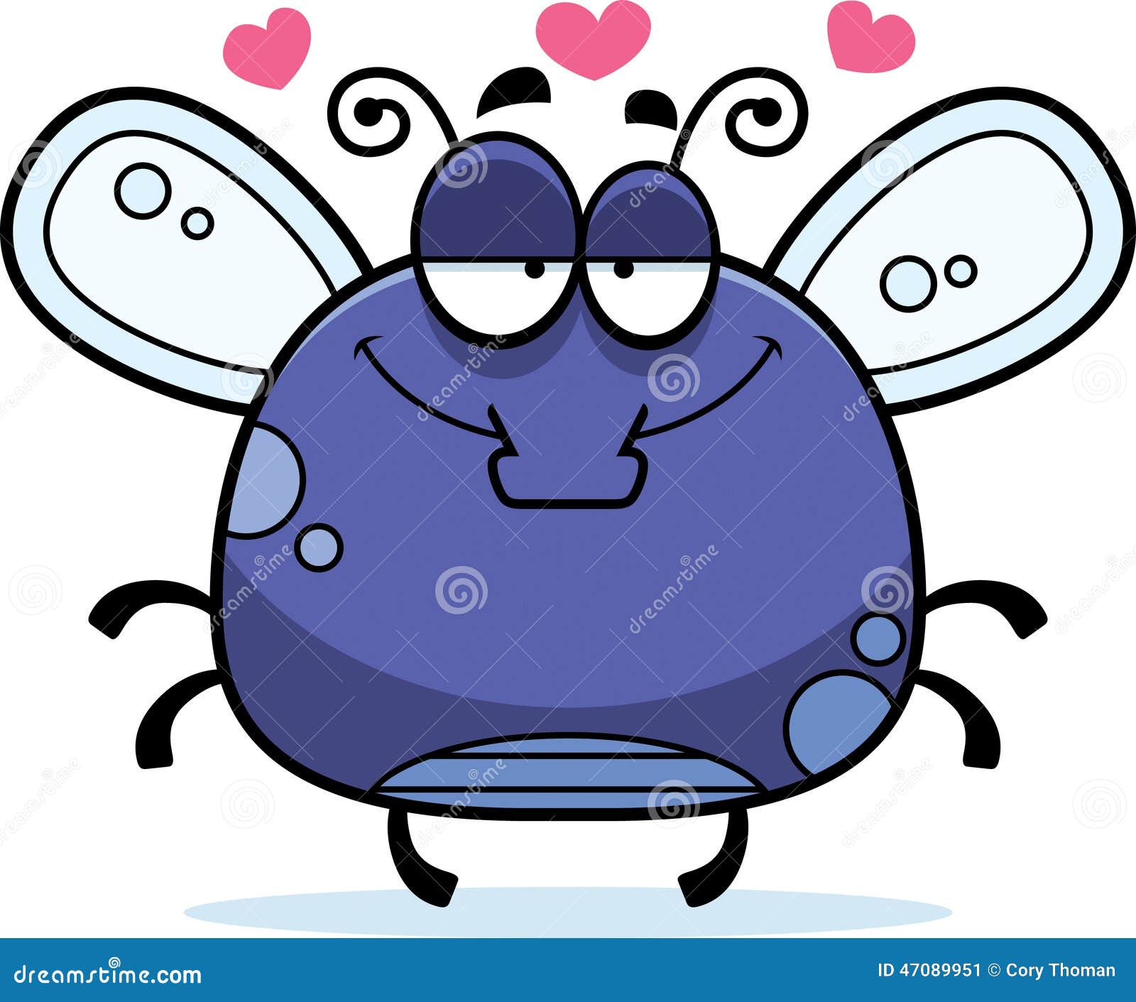 Little Fly in Love stock vector. Illustration of cartoon - 47089951
