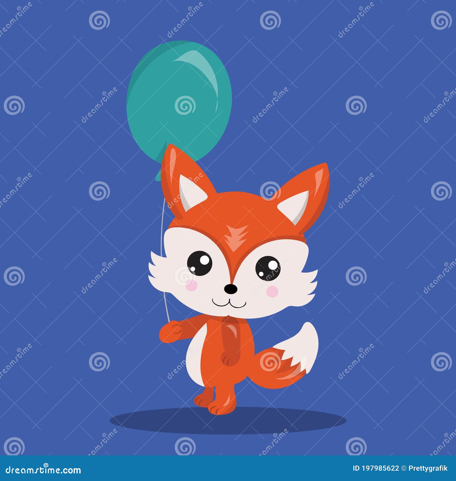 LITTLE FOX BALLOON 03 stock vector. Illustration of balloon - 197985622