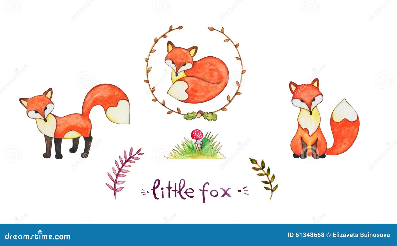 Little fox stock illustration. Illustration of backdrop - 61348668