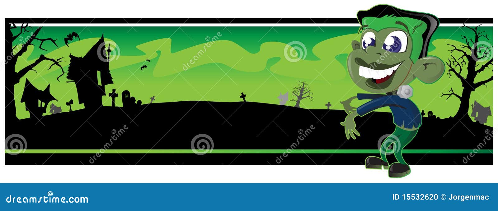 Little Frankenstein banner stock vector. Illustration of scary - 15532620
