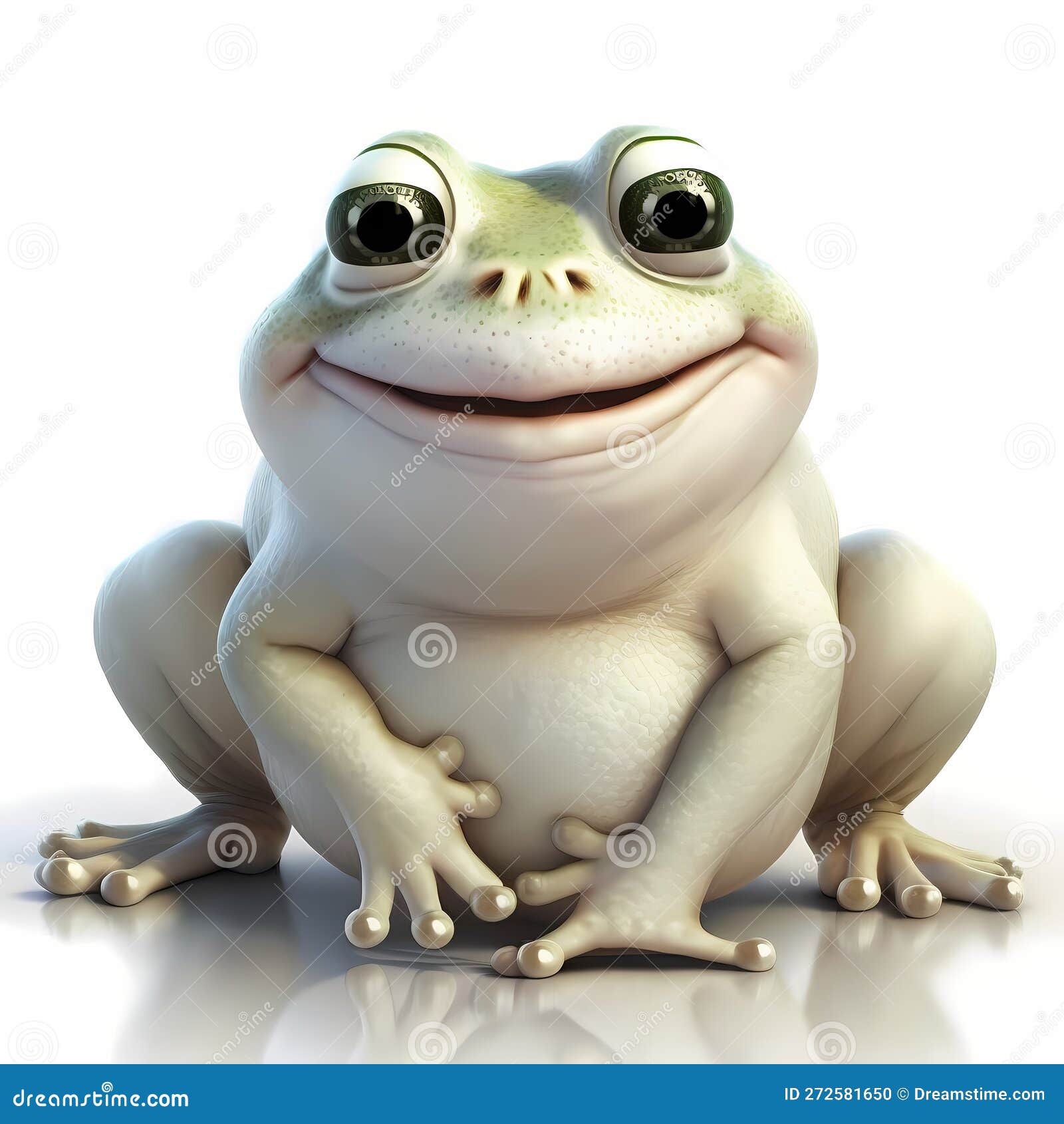 Little White Frog Cartoon. Generative AI Stock Illustration ...
