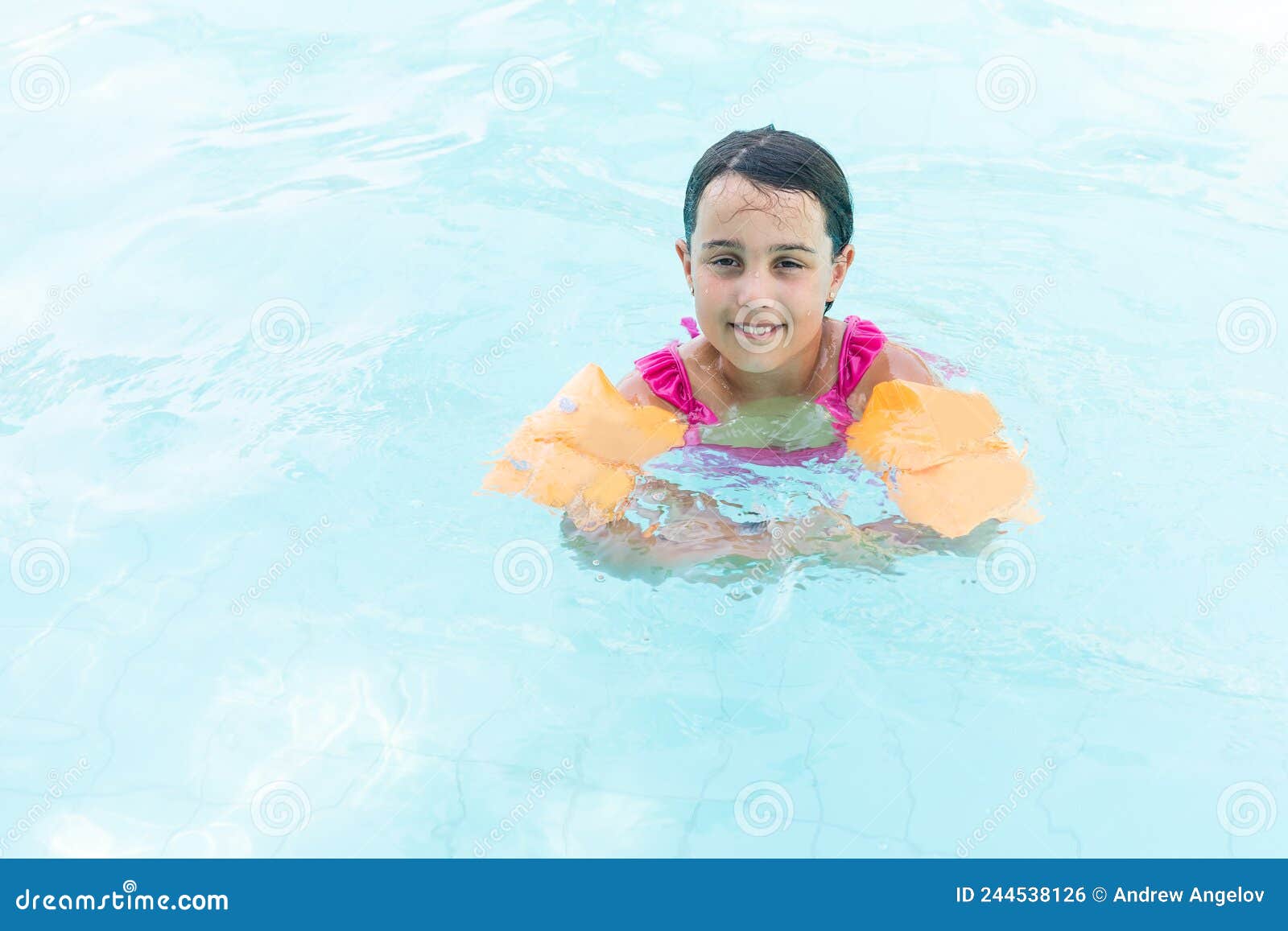Little Fun Girl is in Swimming Pool Stock Photo - Image of child, young ...