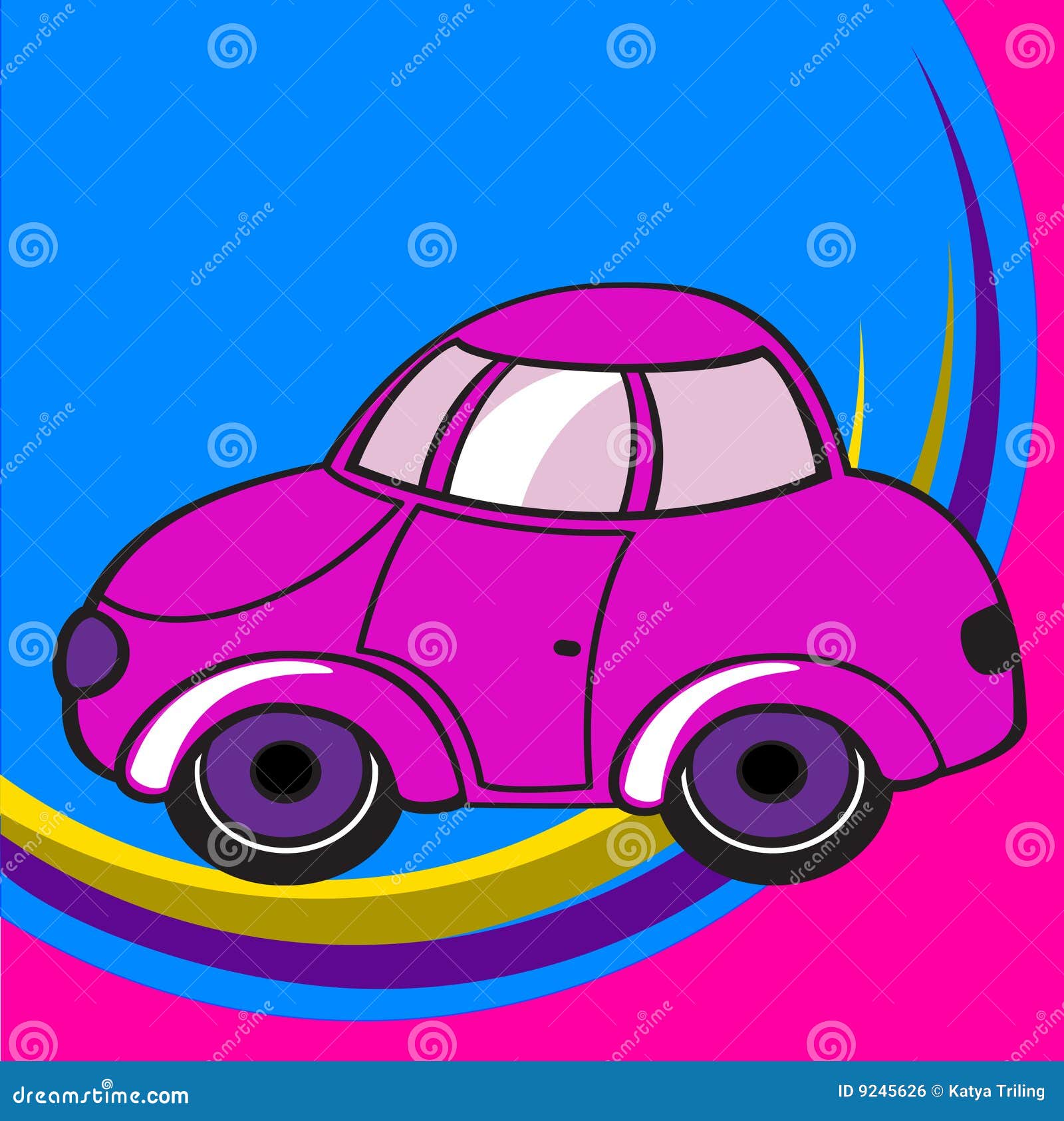 Little funky car stock vector. Illustration of gifts, shape - 9245626