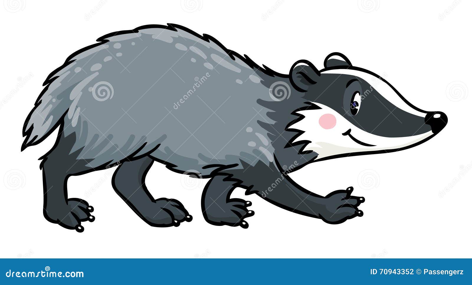 Little Funny Badger. Children Vector Illustration Stock Vector ...