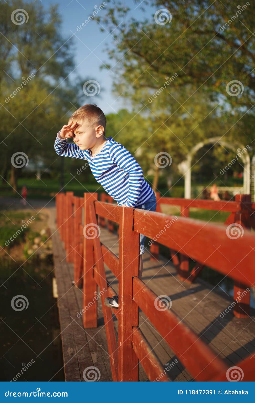 Little Boy Looks into the Distance Stock Image - Image of look, eyes ...