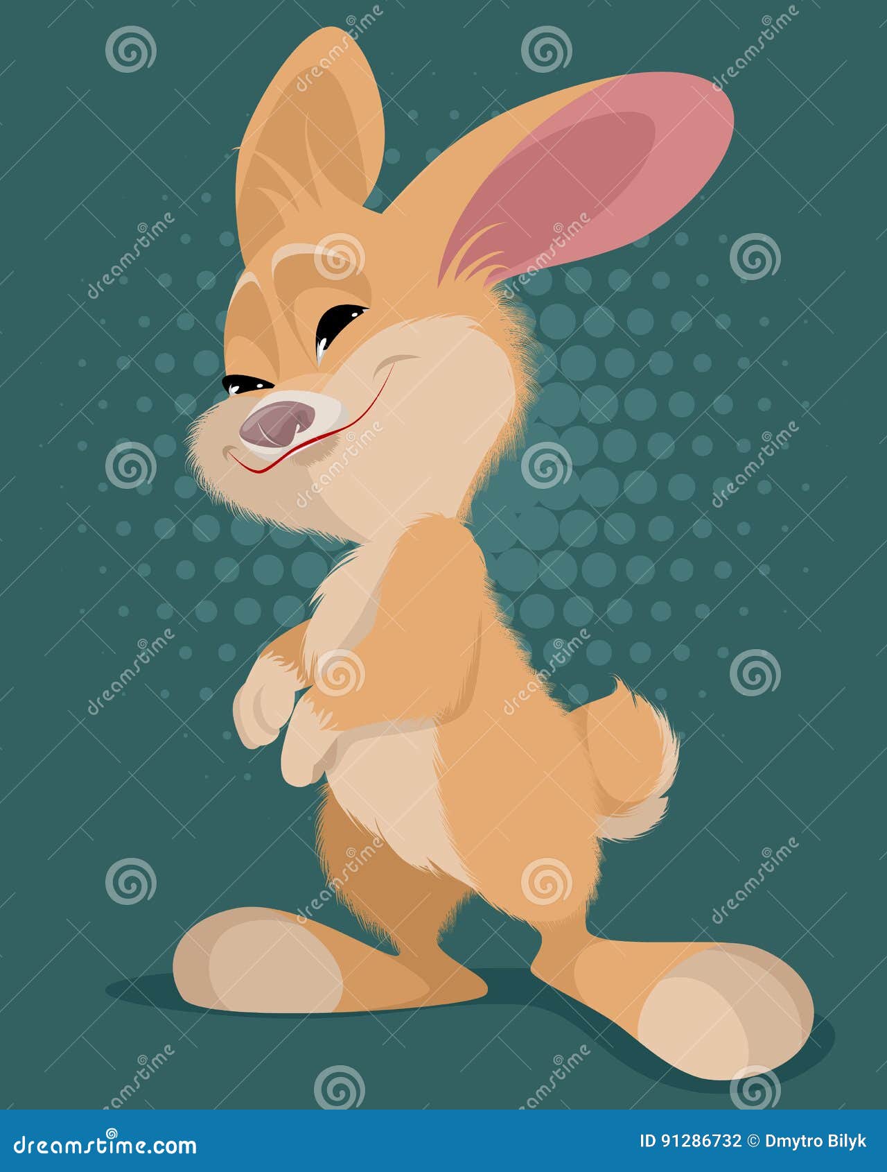 Little funny bunny stock vector. Illustration of comic - 91286732