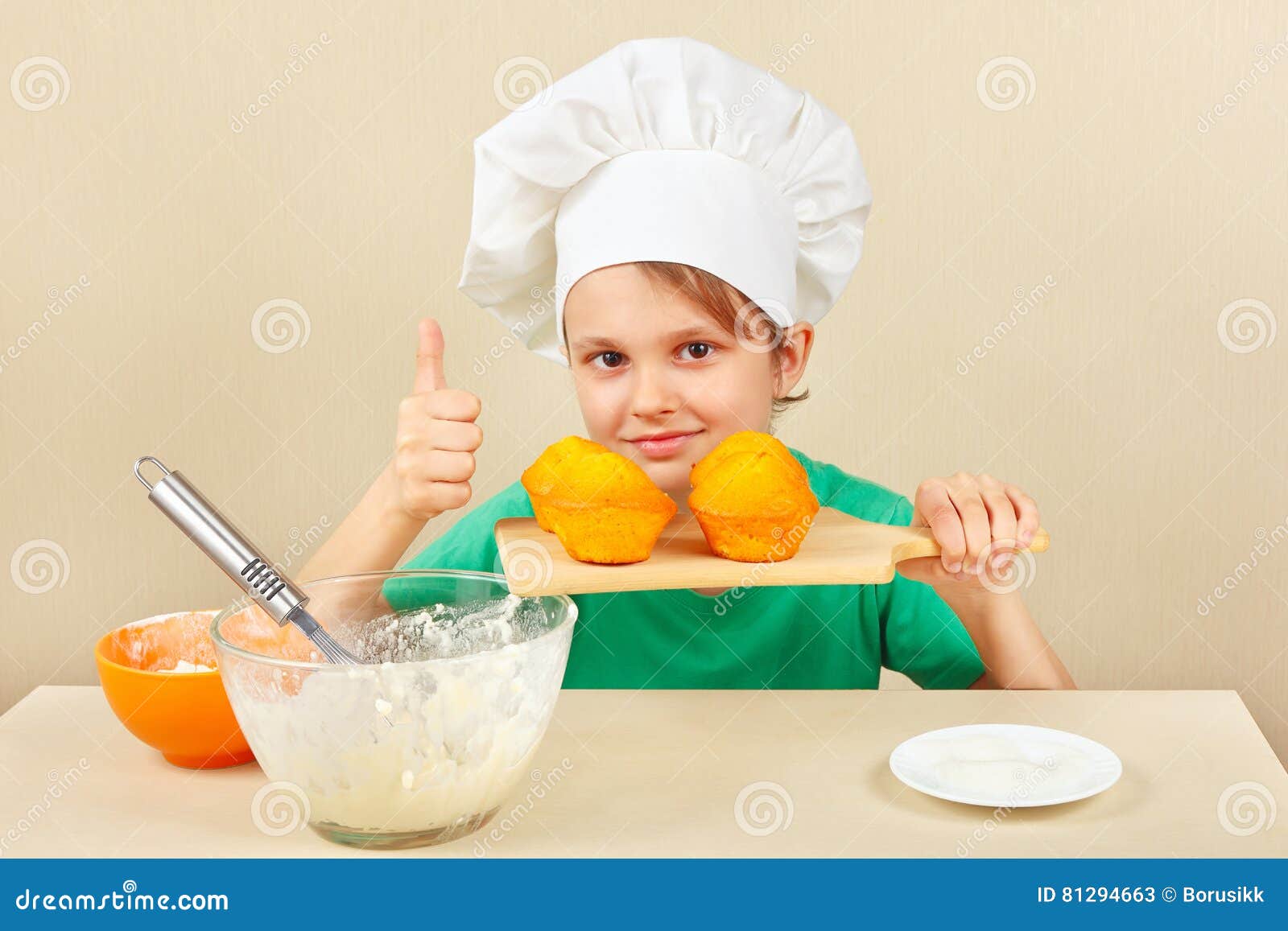 Little Funny Chef with a Cooked Appetizing Cake Stock Image - Image of ...