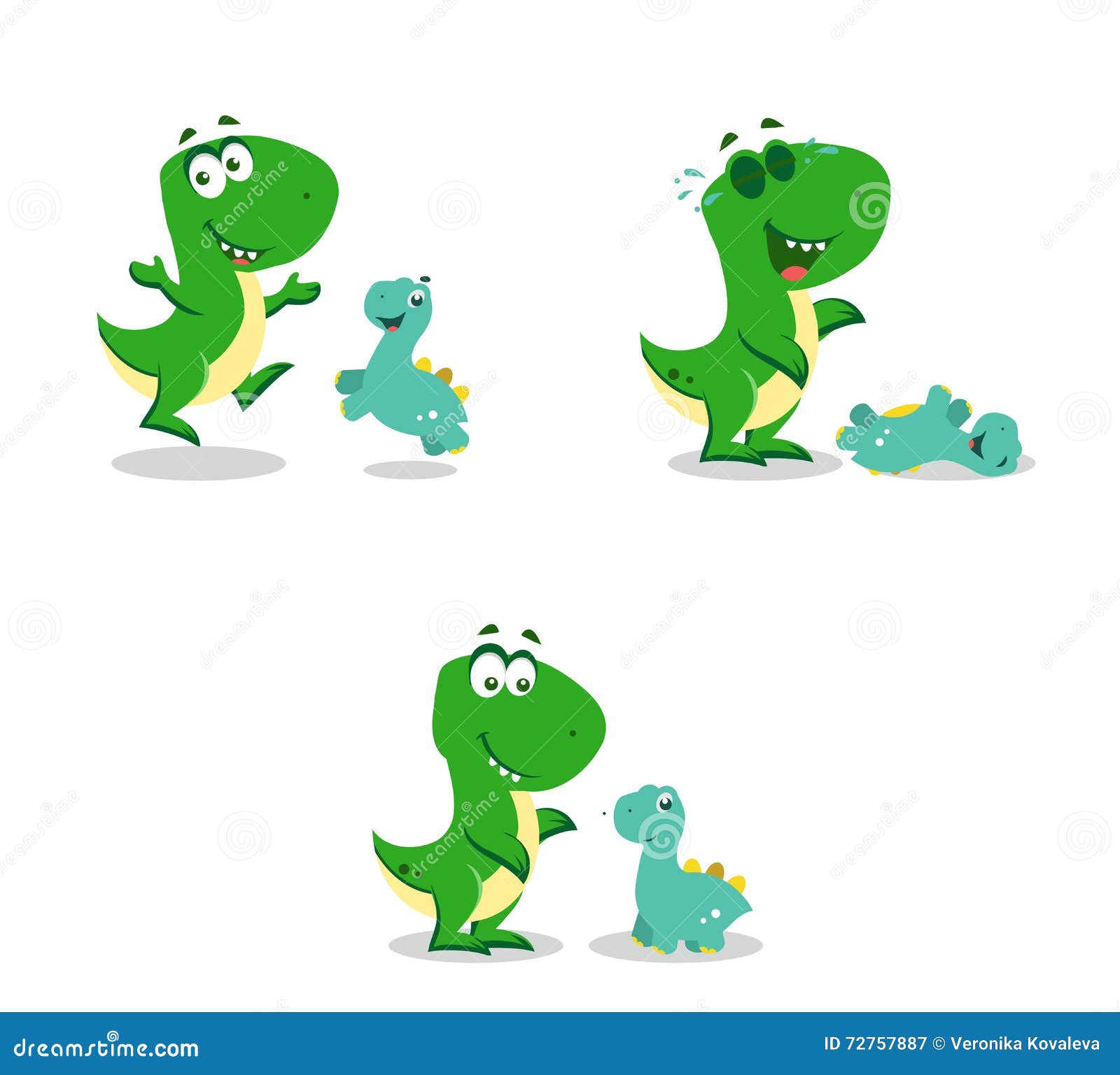 Little funny dinosaurs stock vector. Illustration of mascot - 72757887