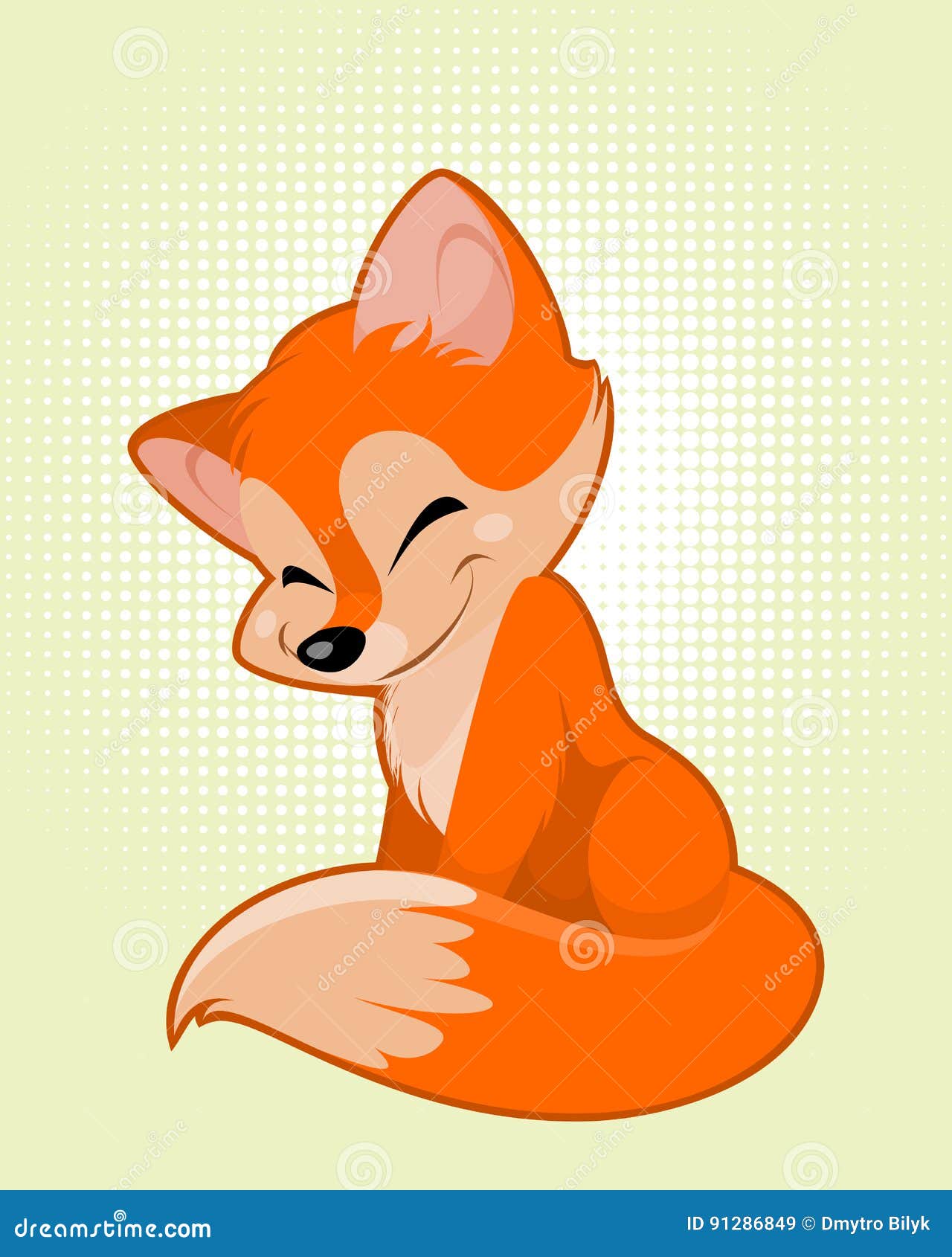 Little funny fox stock vector. Illustration of wild, lovely - 91286849