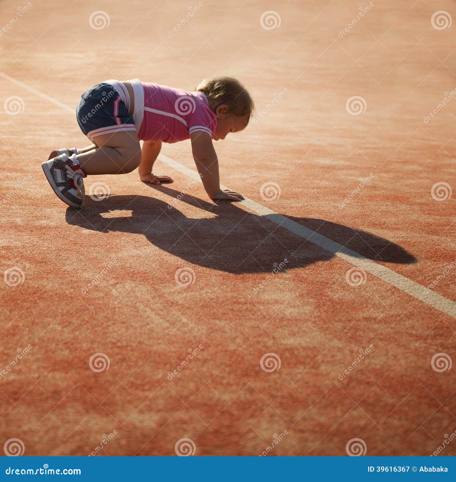 Little Funny Girl on the Start Stock Image - Image of competitive, girl ...