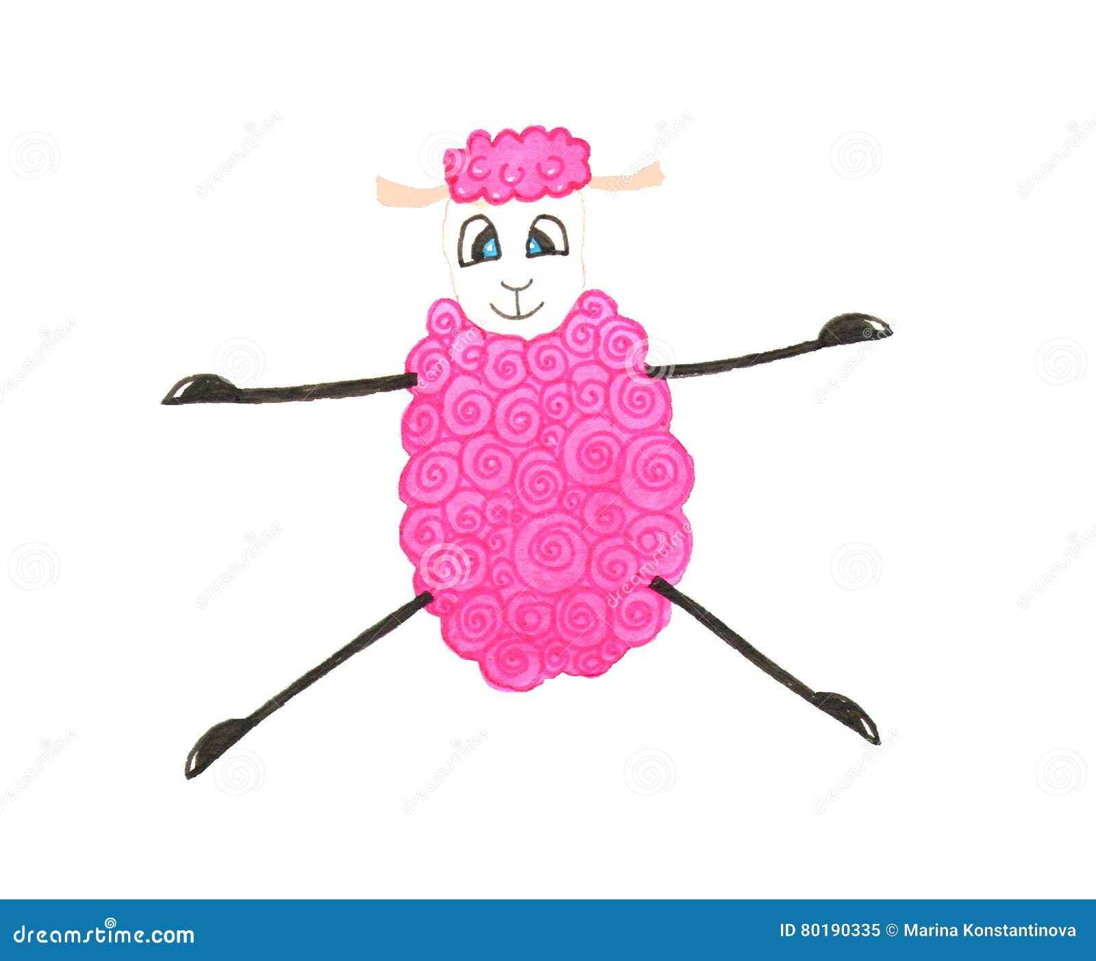 Little funny sheep 2 stock illustration. Illustration of awesome - 80190335