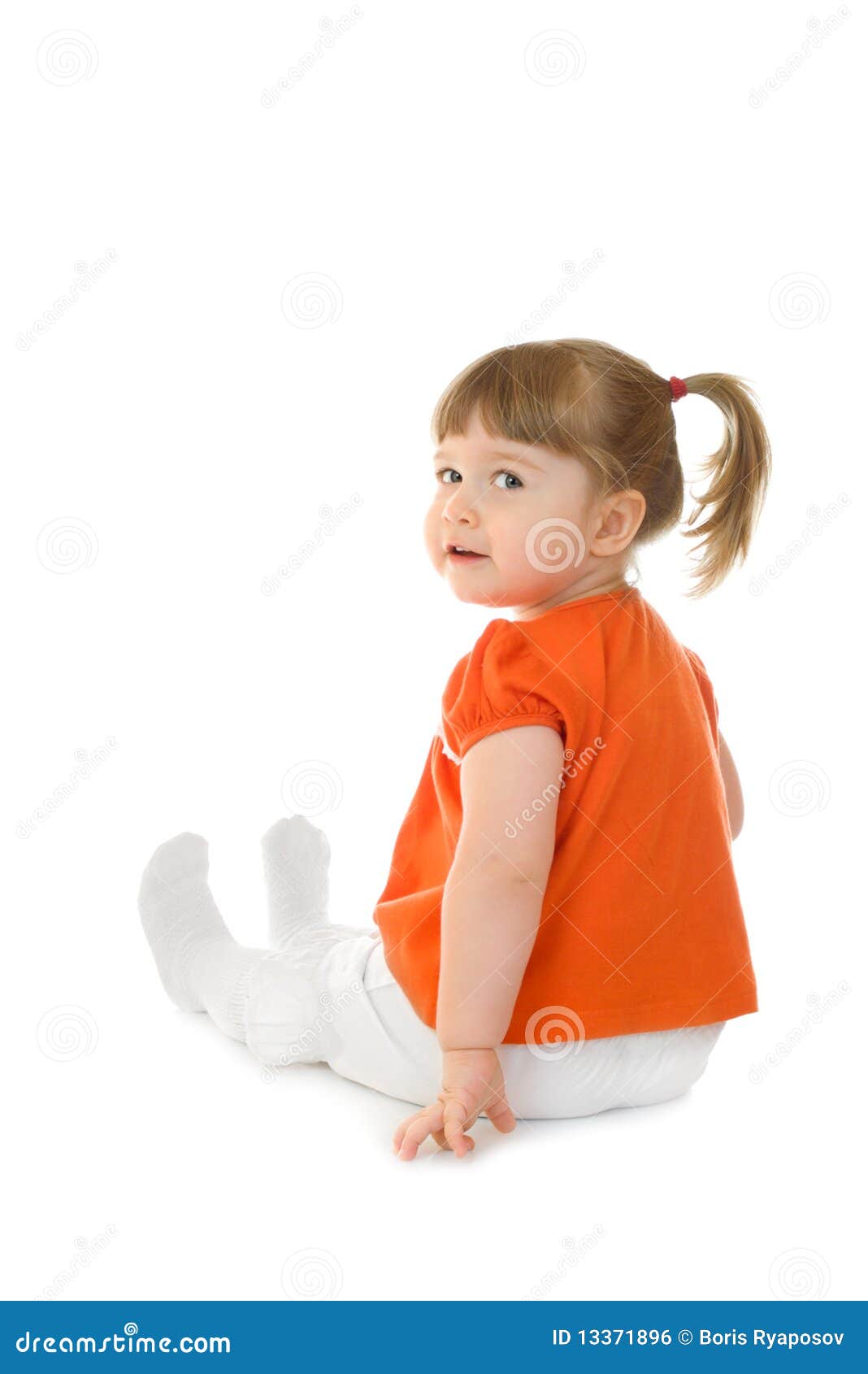 Little funny sitting girl stock photo. Image of clean - 13371896