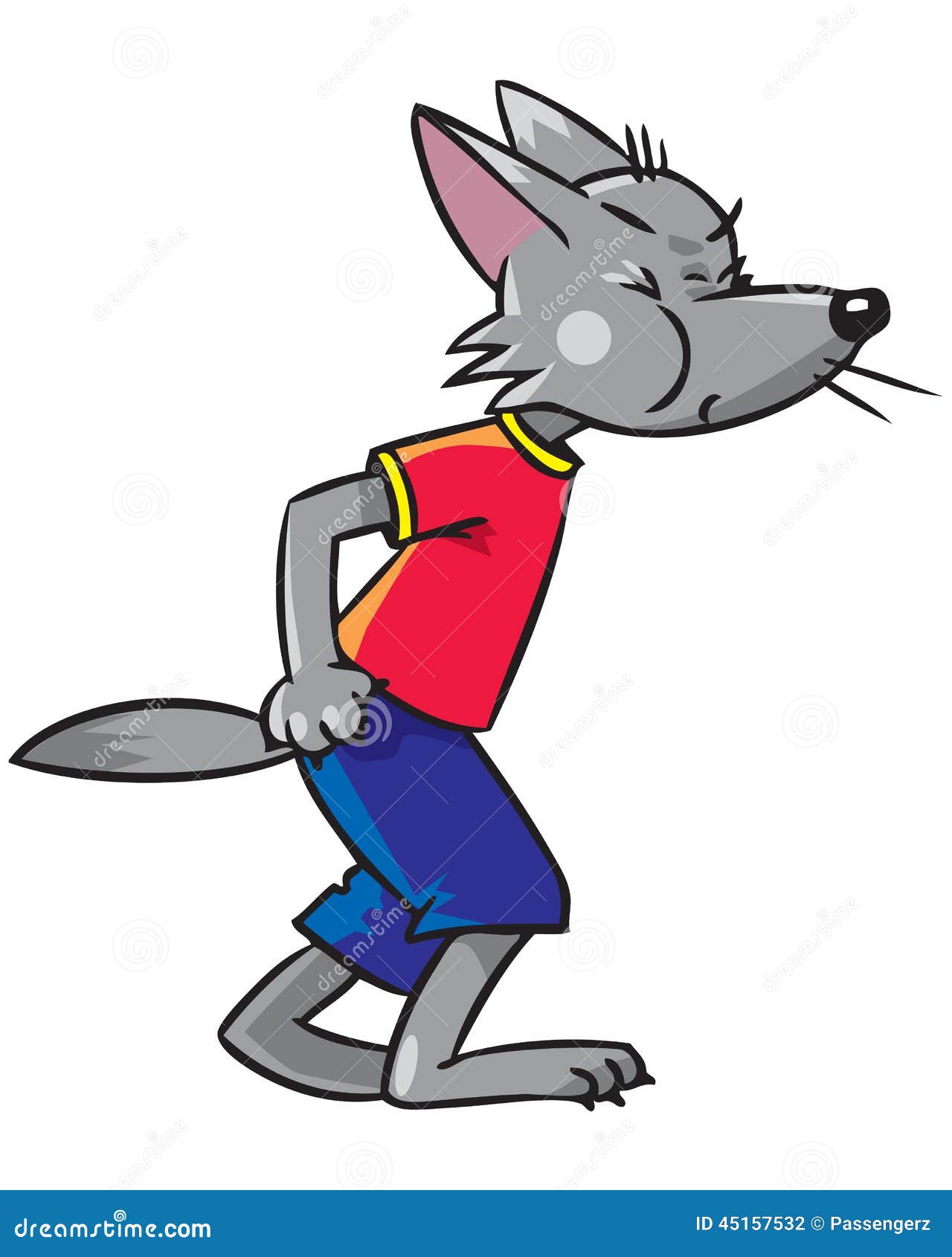 Little funny wolf. stock vector. Illustration of animal - 45157532