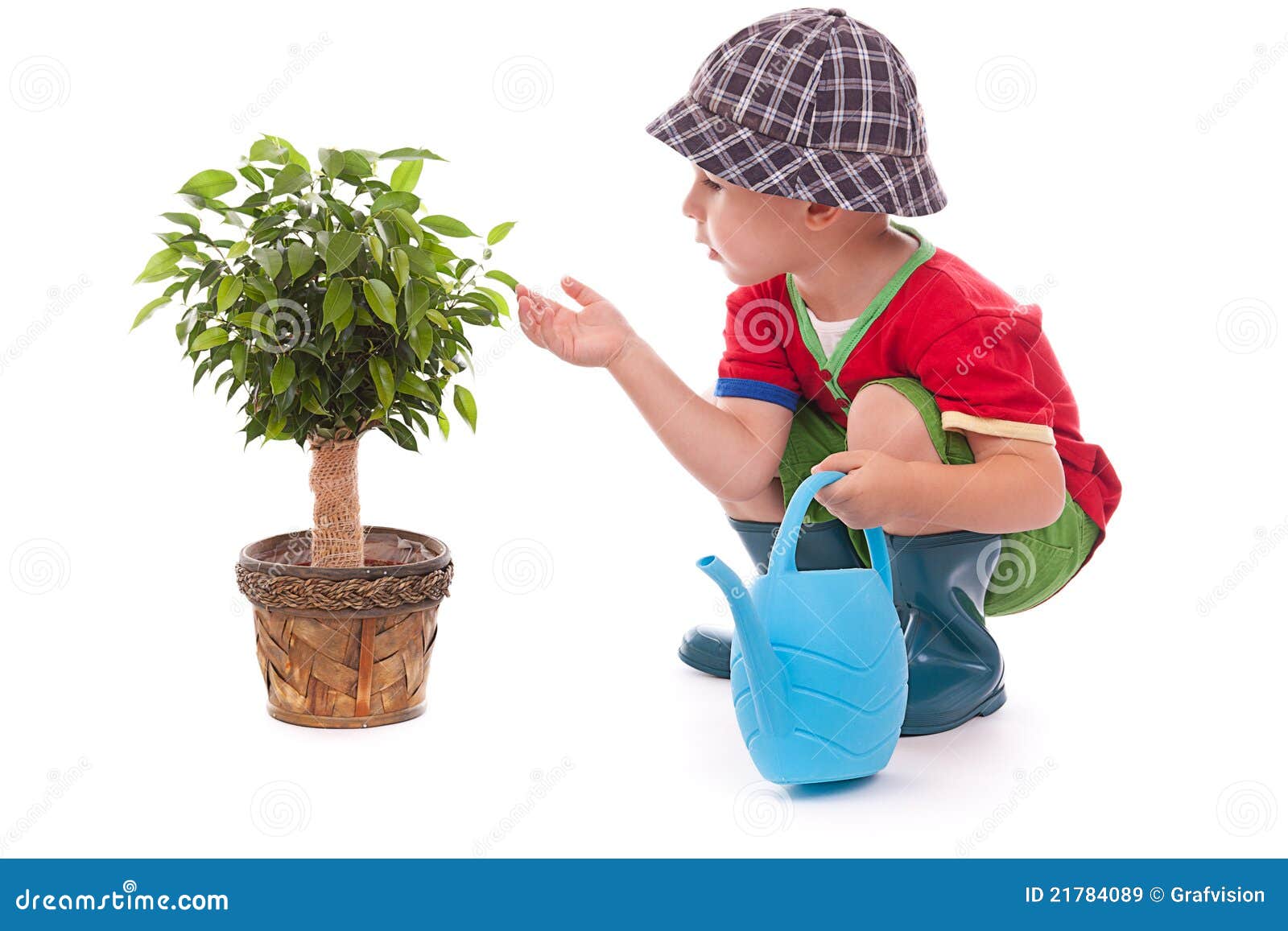 Little gardener boy stock image. Image of green, young - 21784089