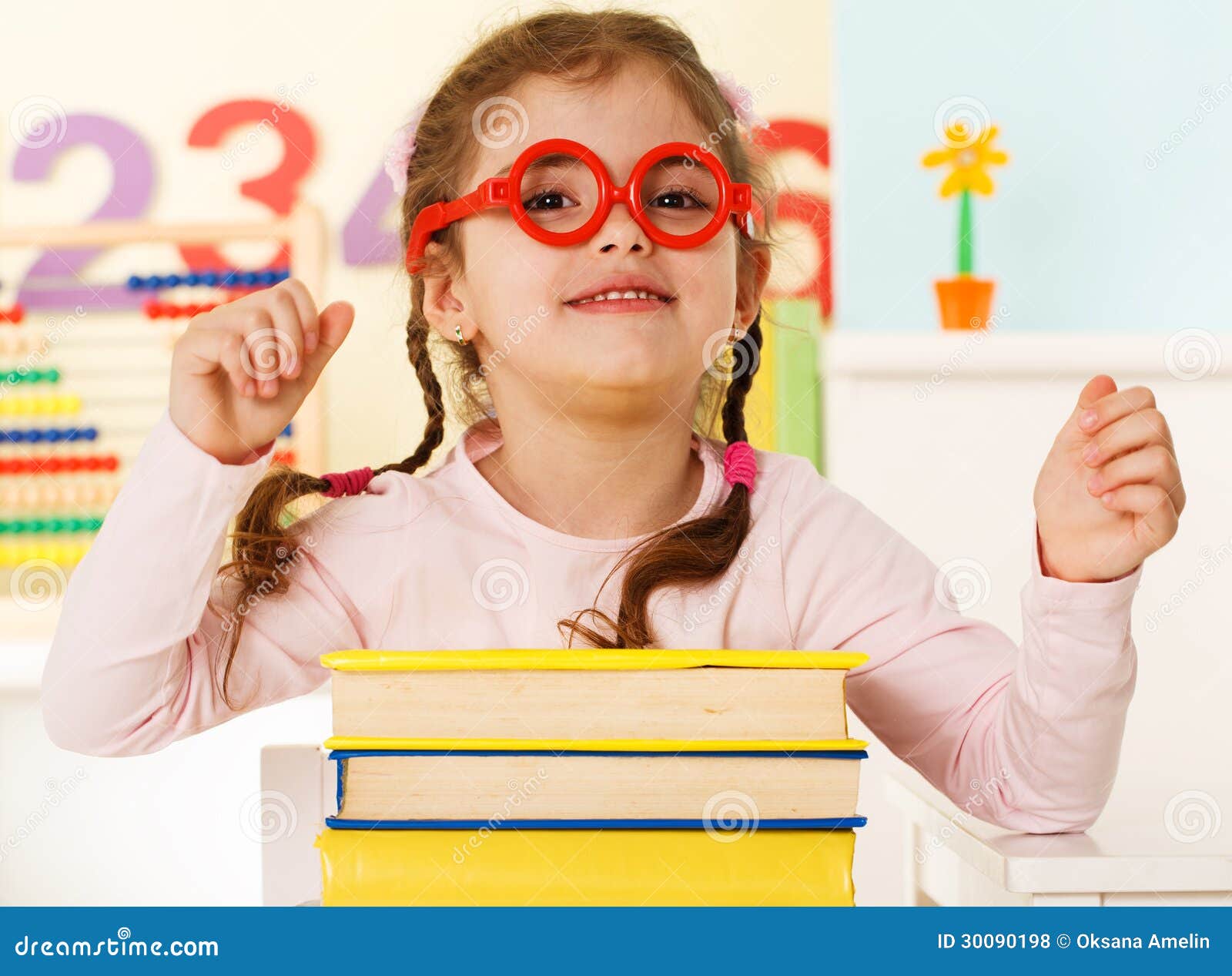 Little genius with books stock photo. Image of childhood - 30090198