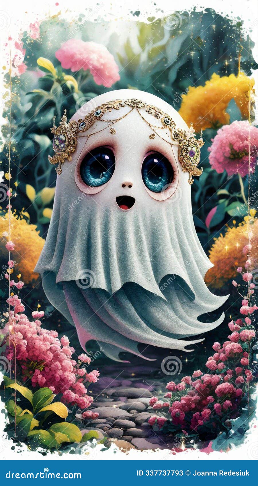 Little Ghost Pink Halloween Graphic Stock Image - Image of scary, party ...