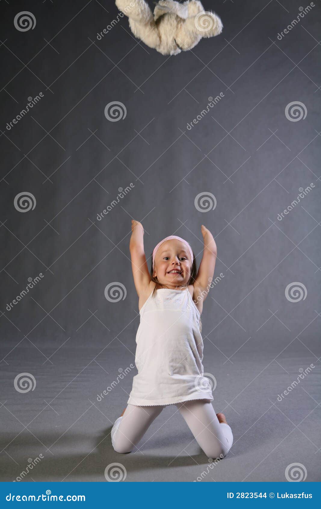 Little girl stock photo. Image of bear, teddy, young, throwing - 2823544