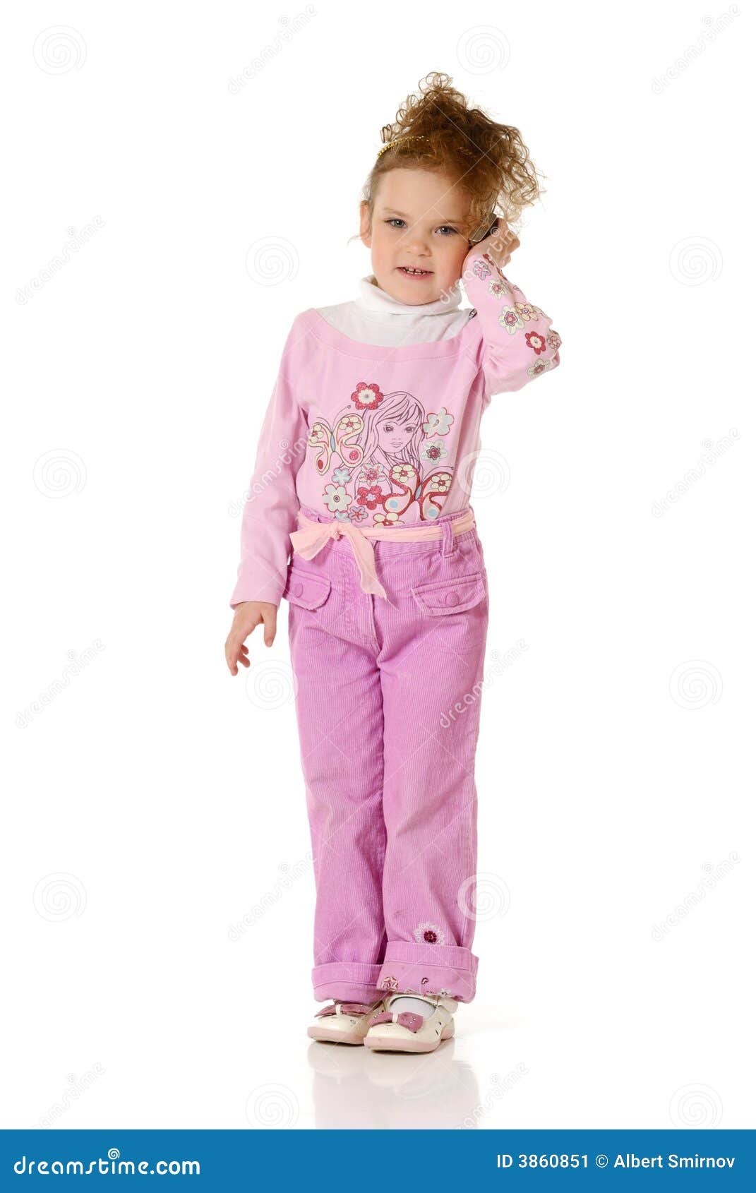 The little girl stock image. Image of clothing, cellular - 3860851
