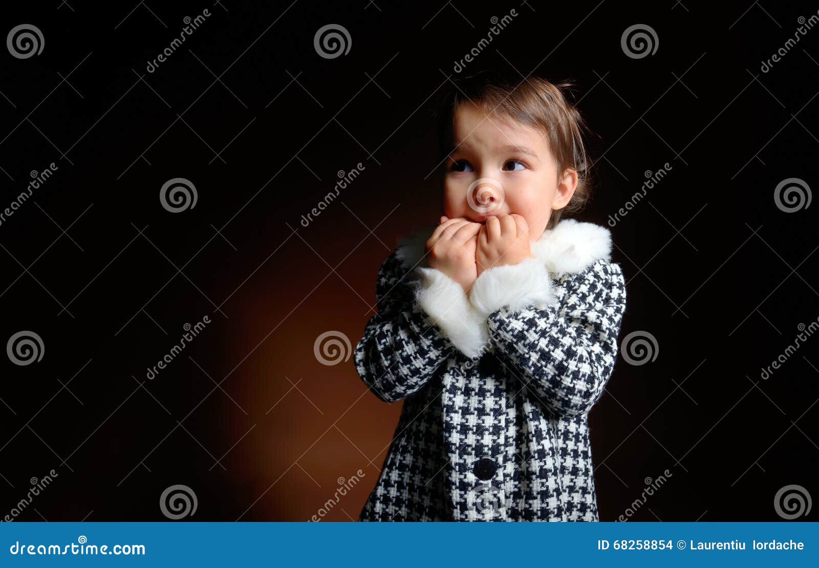 Little girl is afraid stock photo. Image of afraid, defenseless - 68258854