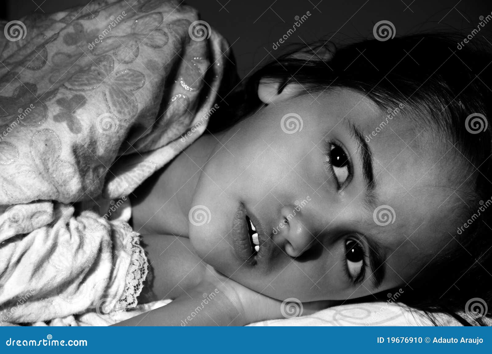 Little Girl is Afraid of Nightmares Stock Photo - Image of afraid ...