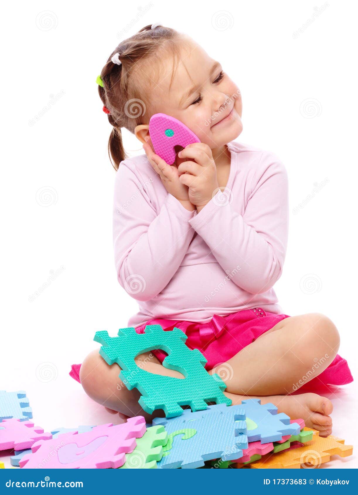 Little girl with alphabet stock image. Image of person - 17373683
