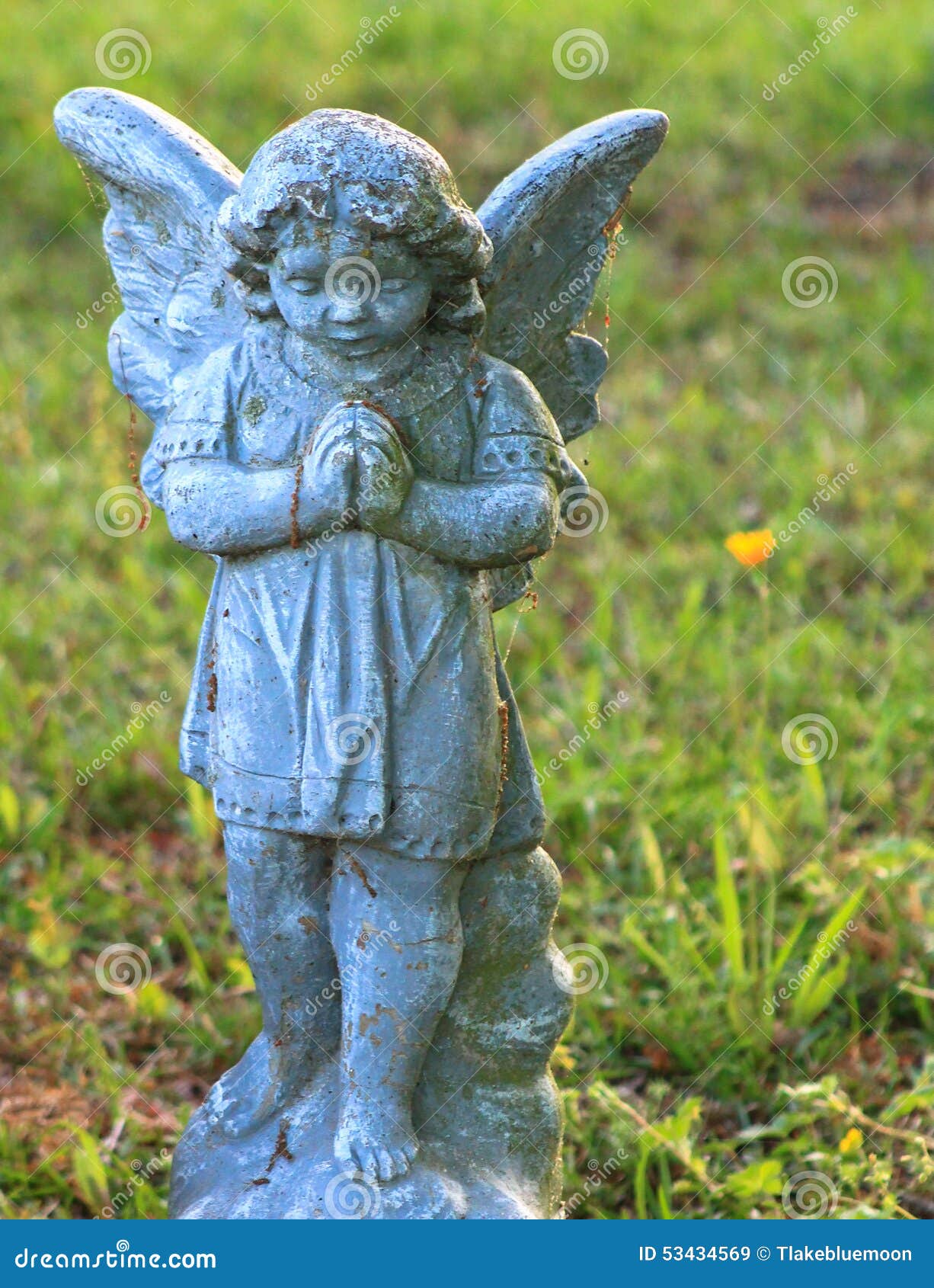 Little girl angel stone stock image. Image of funeral - 53434569