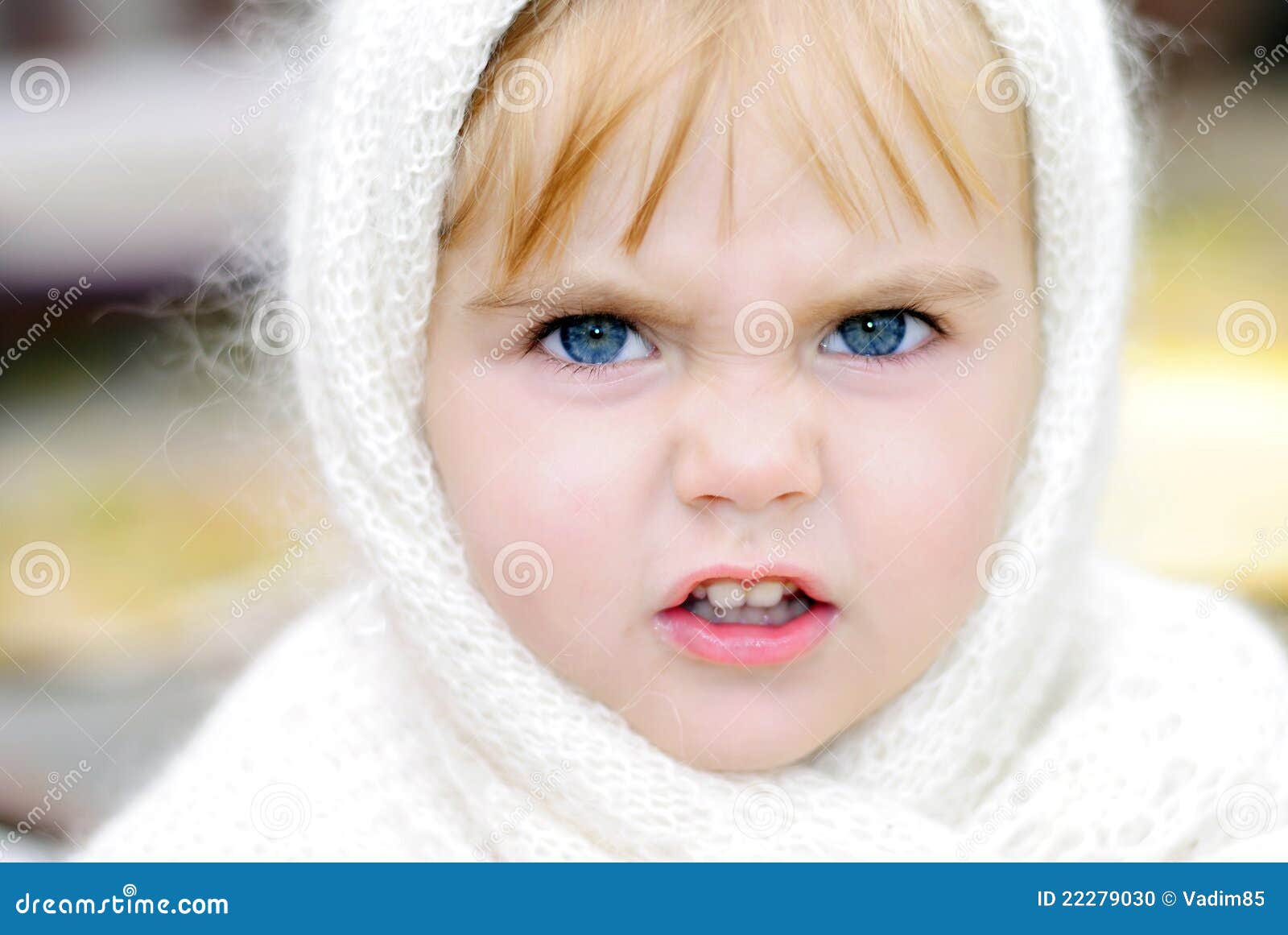 The Little Girl with an Angry Face Stock Photo - Image of child ...
