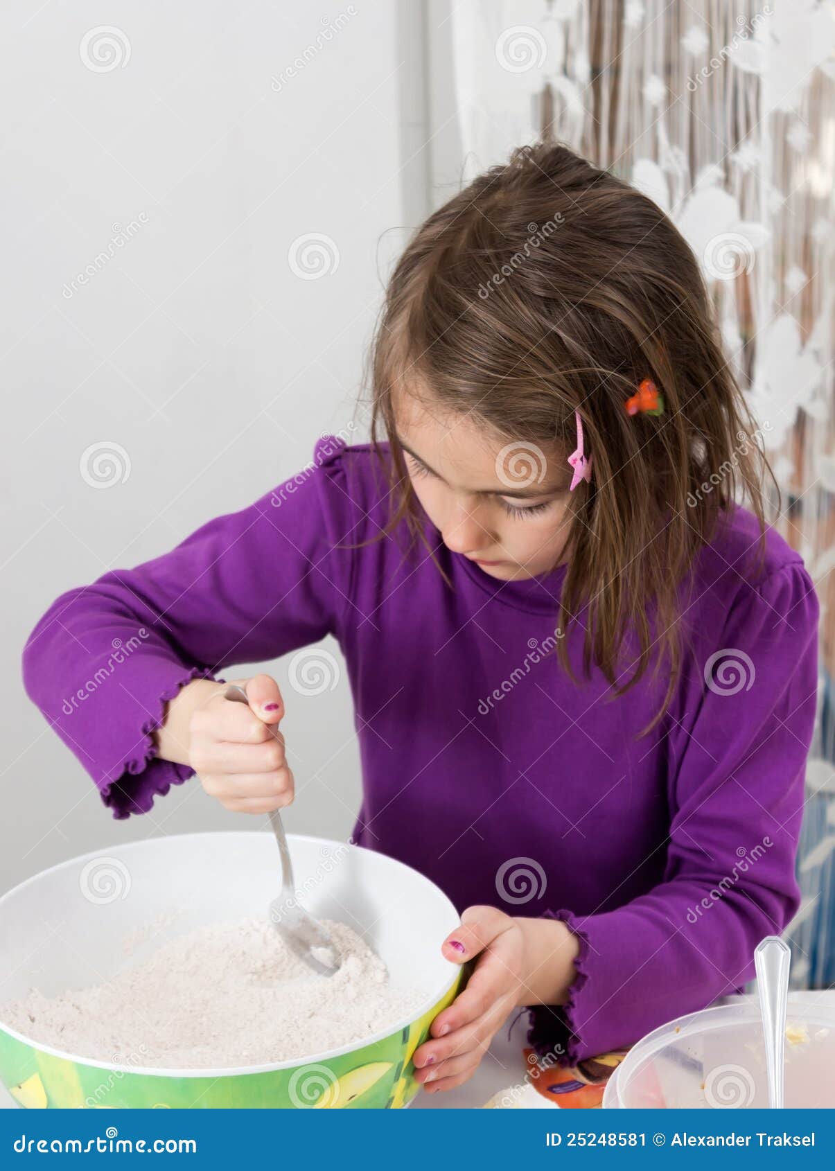 Little Girl Baking in the Kitchen Stock Image - Image of cookie ...