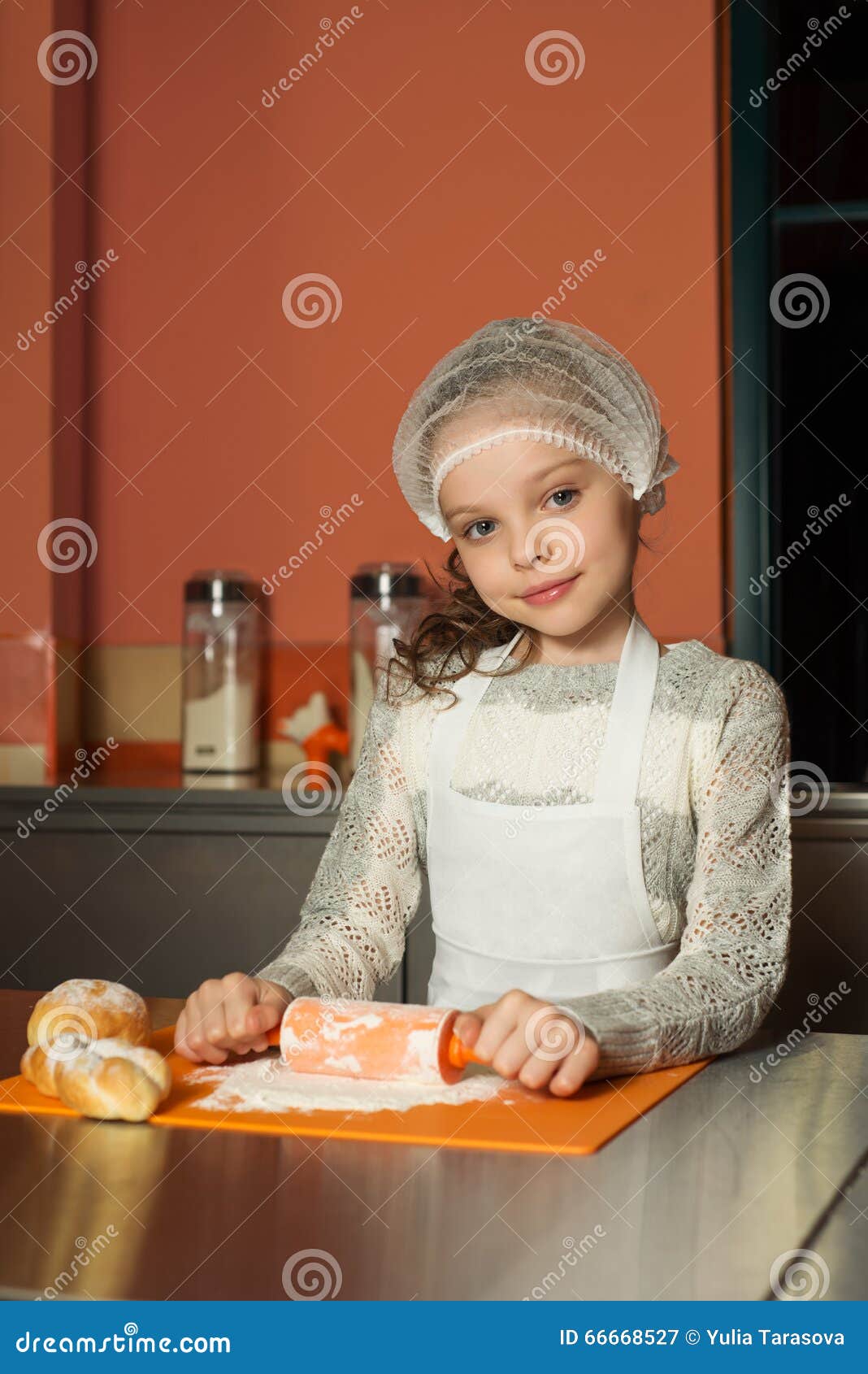 Little Girl Baking in the Kitchen Stock Image - Image of healthy, baked ...