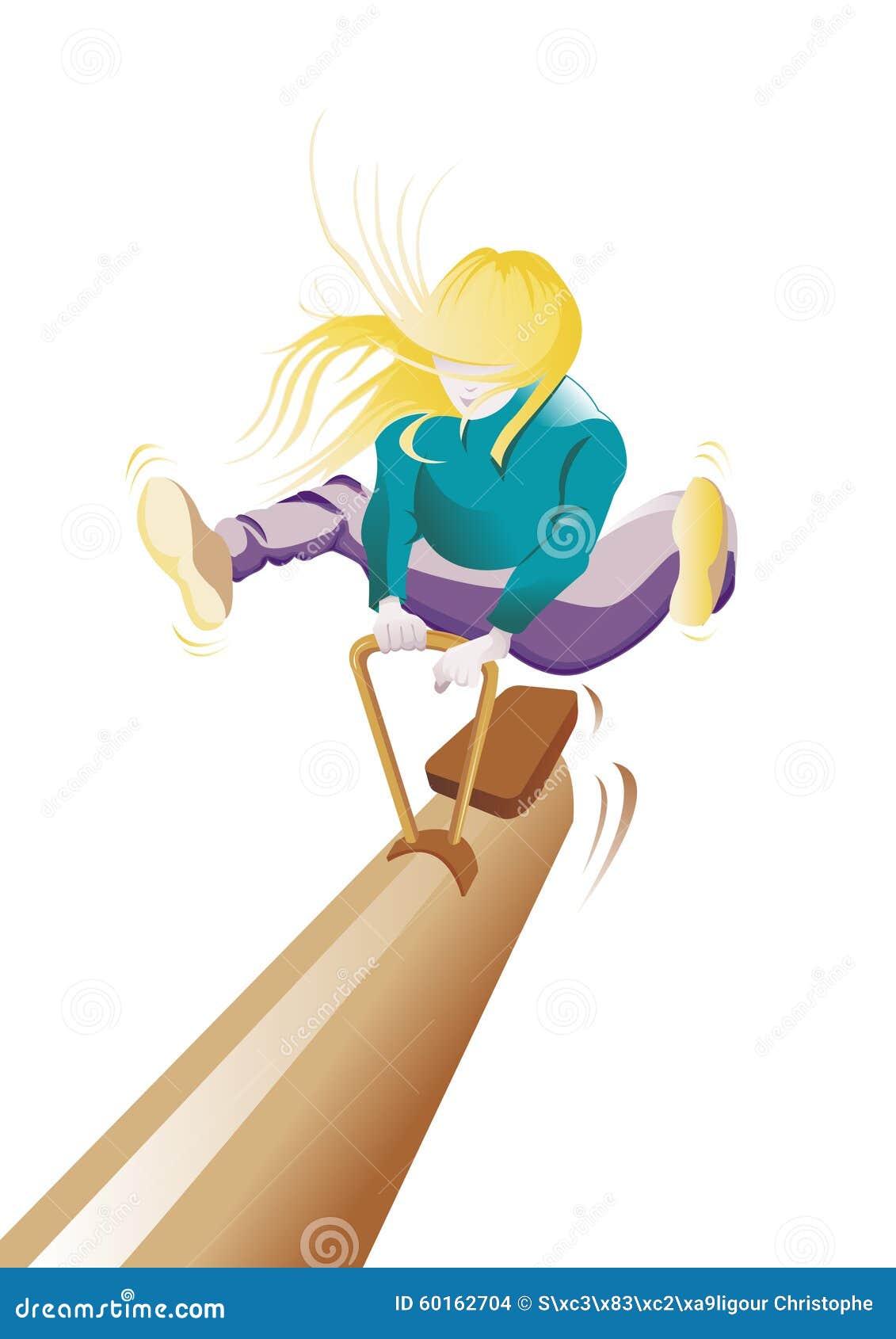 Little girl on balance stock vector. Illustration of time - 60162704