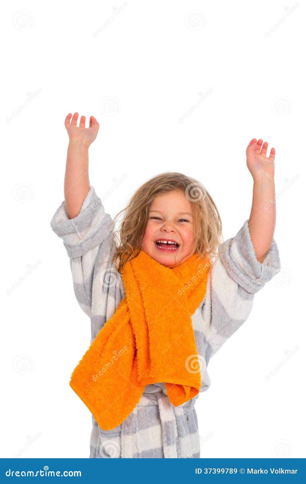 Little girl in bath robe stock image. Image of pretty - 37399789